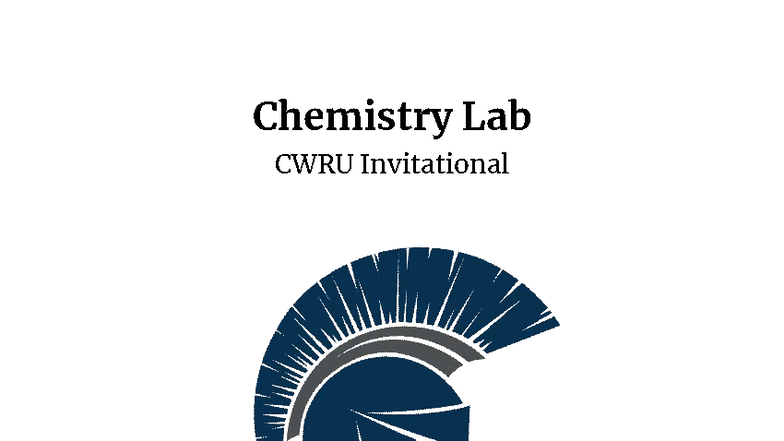 Chem Lab CWRU 2024 Invitational Exam Questions - Studocu