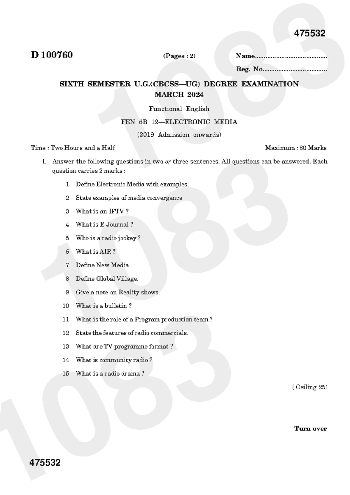 FEN 6B Final Exam Question Paper - Functional English March 2024 - Studocu