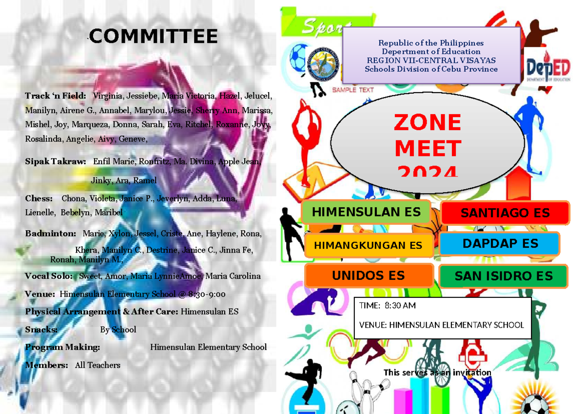 Zone Meet Program - `COMMITTEE Track ‘n Field: Virginia, Jessiebe ...