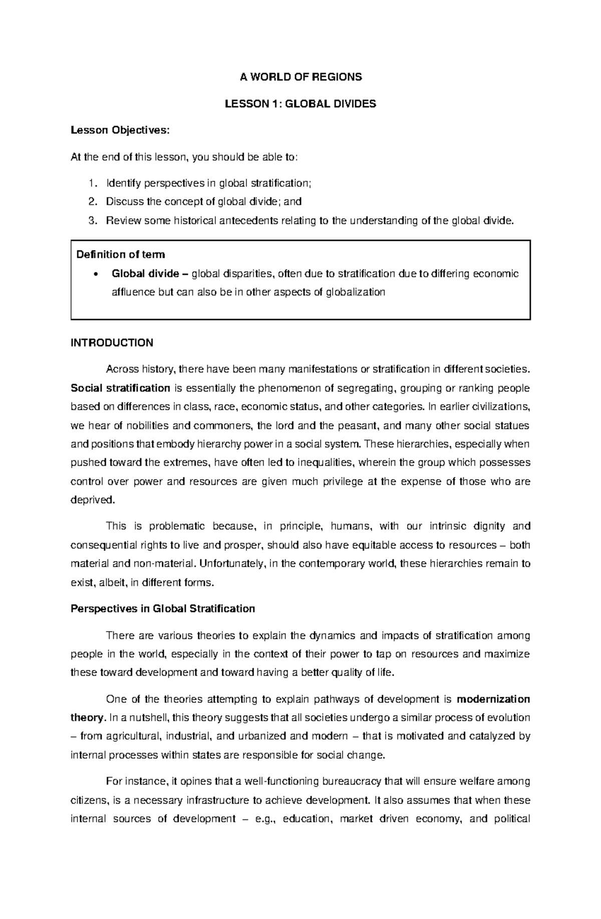 GE 3 Lesson 1 - Midterm - lecture notes from the contemporary world - A ...