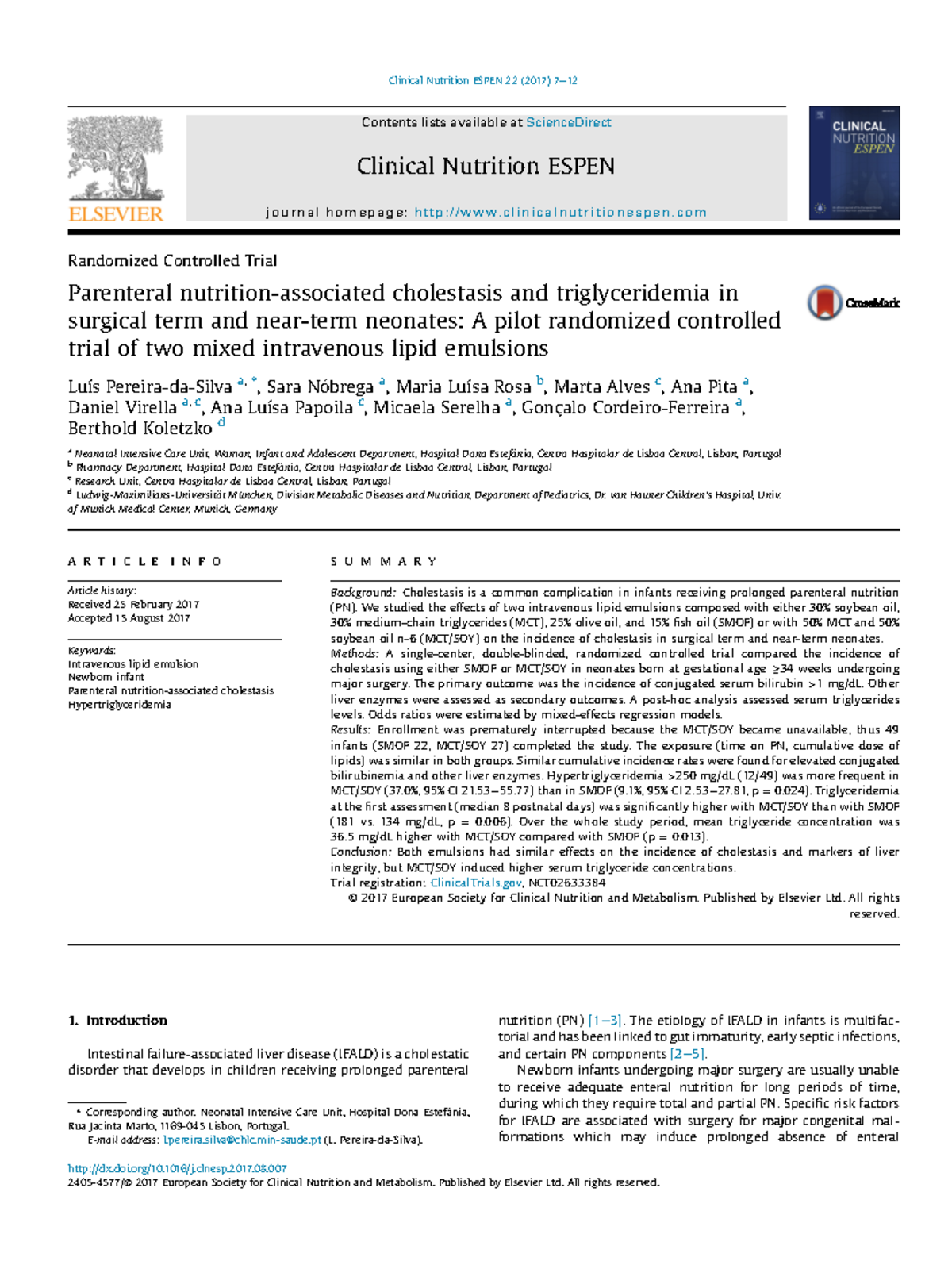 1-Parenteral nutrition-associated cholestasis and triglyceridemia in ...