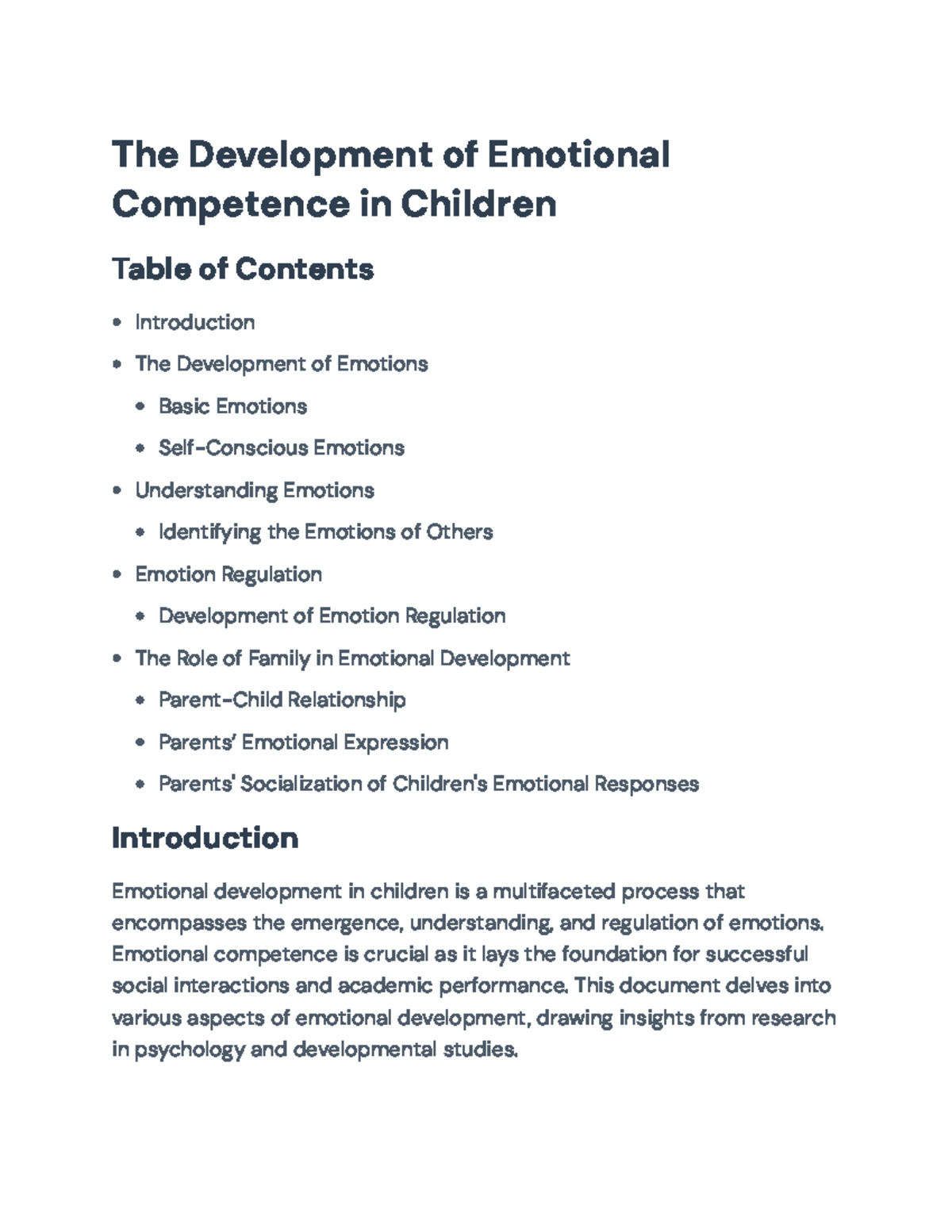 The Development of Emotional Competence in Children: Insights ...