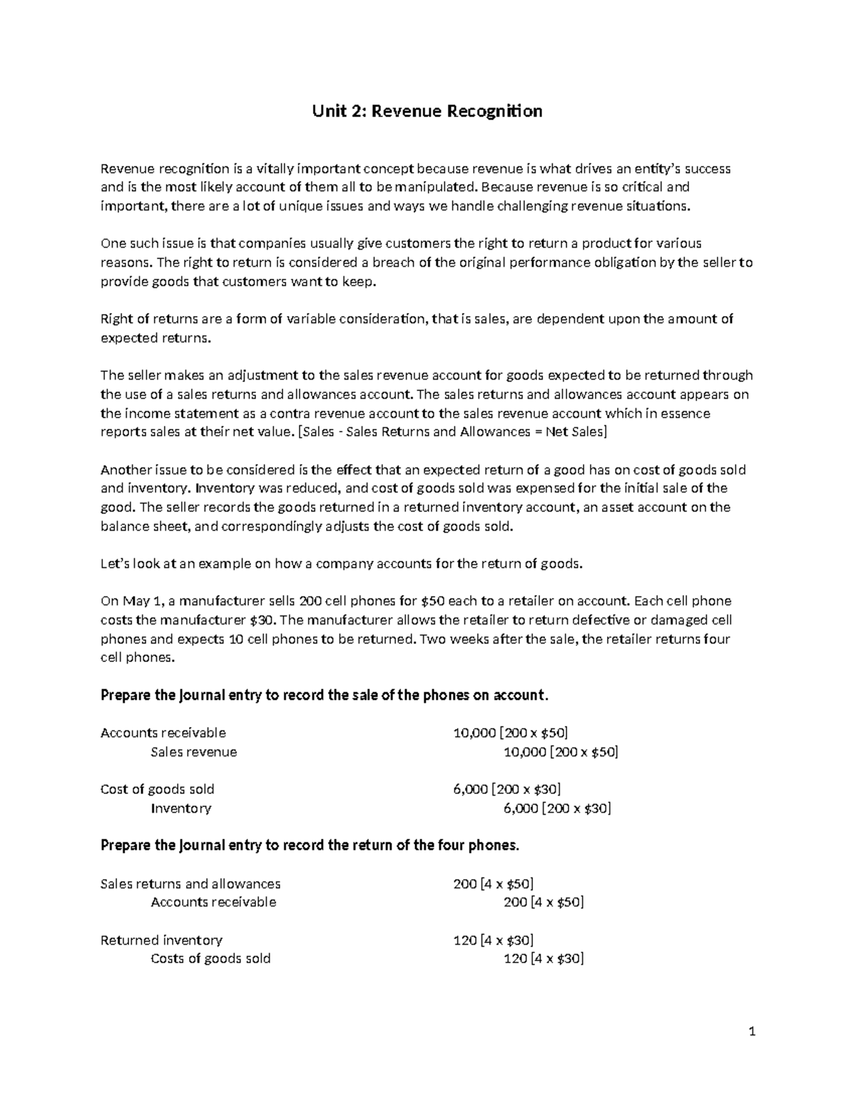 practice questoins and notes D105 Accounting Intermediate 3 WGU Unit 2 ...