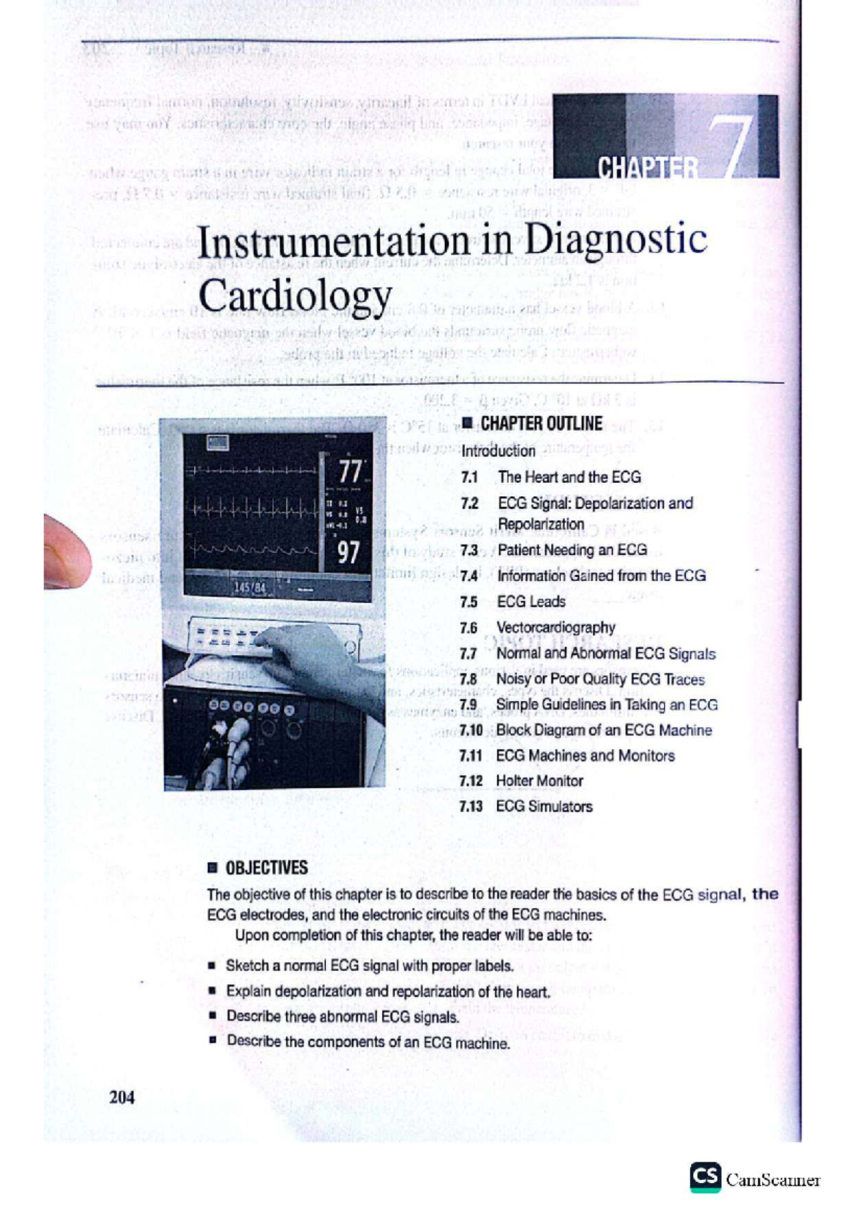 Instrumentation in Diagnostic Cardiology B: Chapter Outline and ECG ...