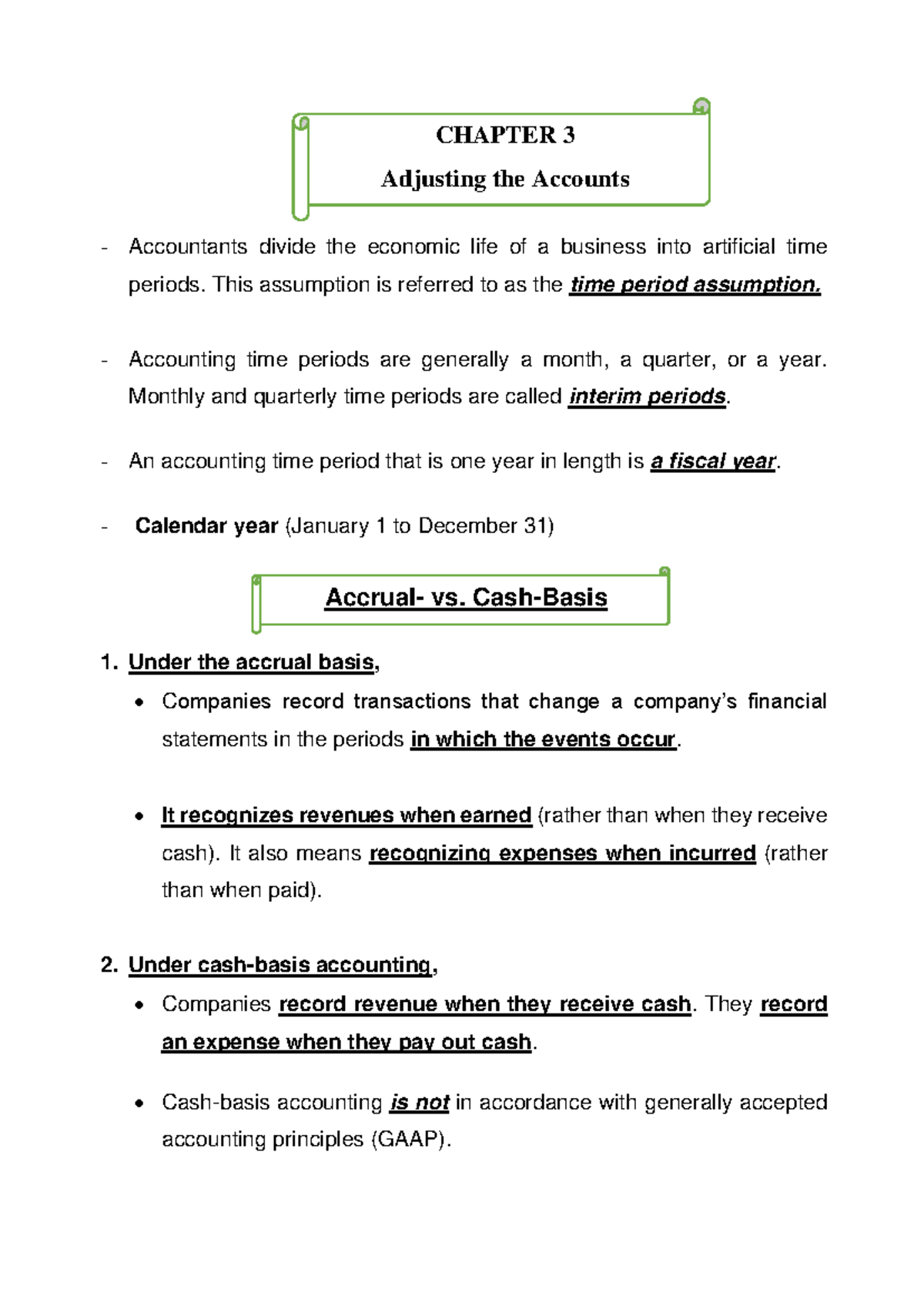 CHAPTER 3: Adjusting the Accounts - Accounting Principles & Entries - Studocu