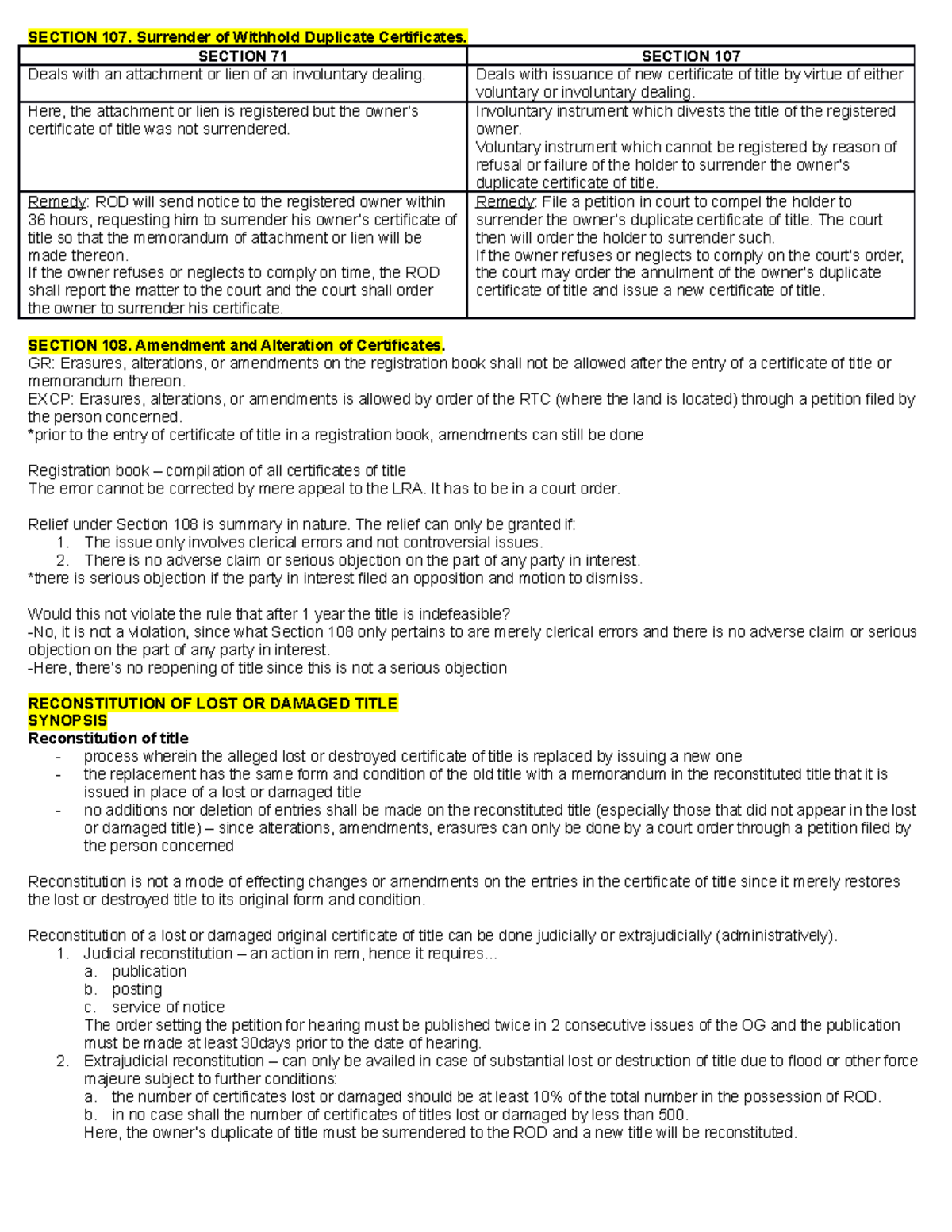 Section 107-110; 113-115; 117 - SECTION 107. Surrender of Withhold ...
