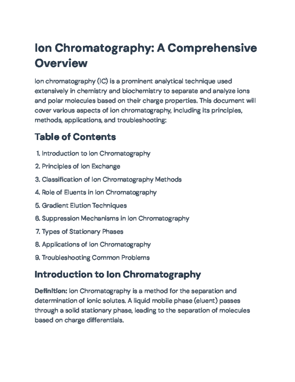 Ion Chromatography IC: Principles, Methods, Applications ...