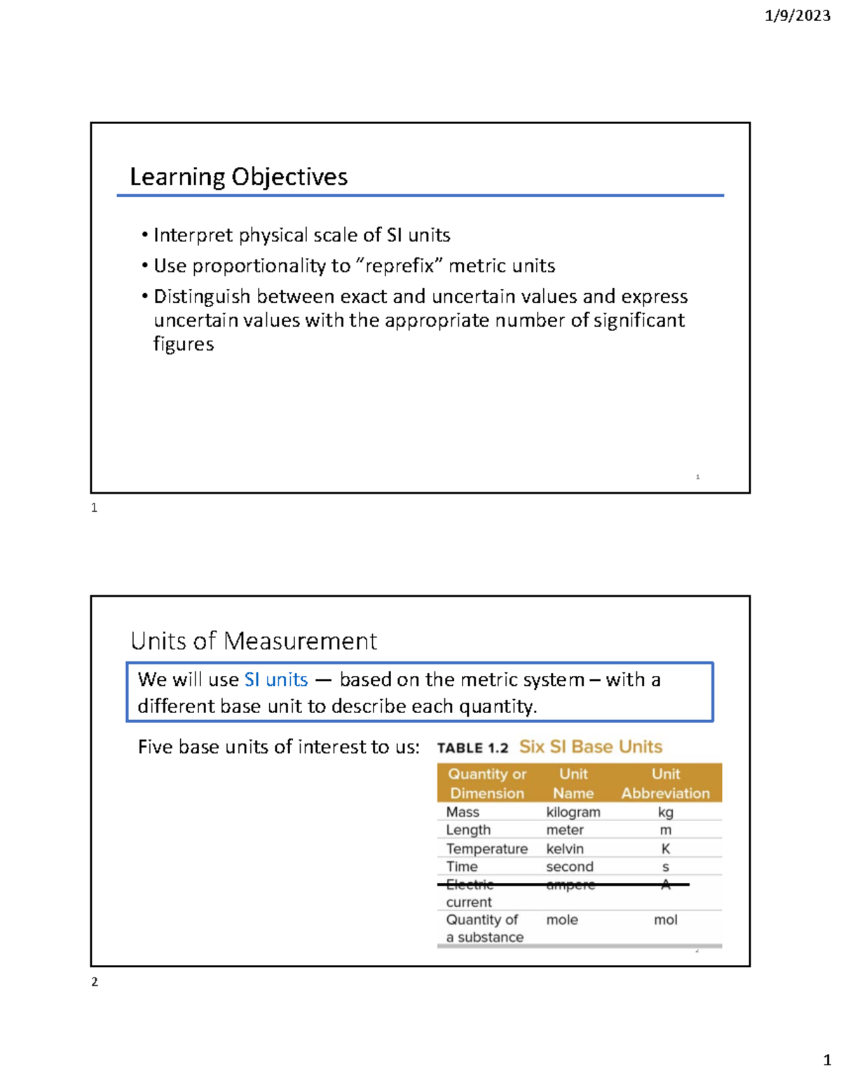 Chem Lesson 2 Lecture Notes - Learning Objectives Interpret physical ...