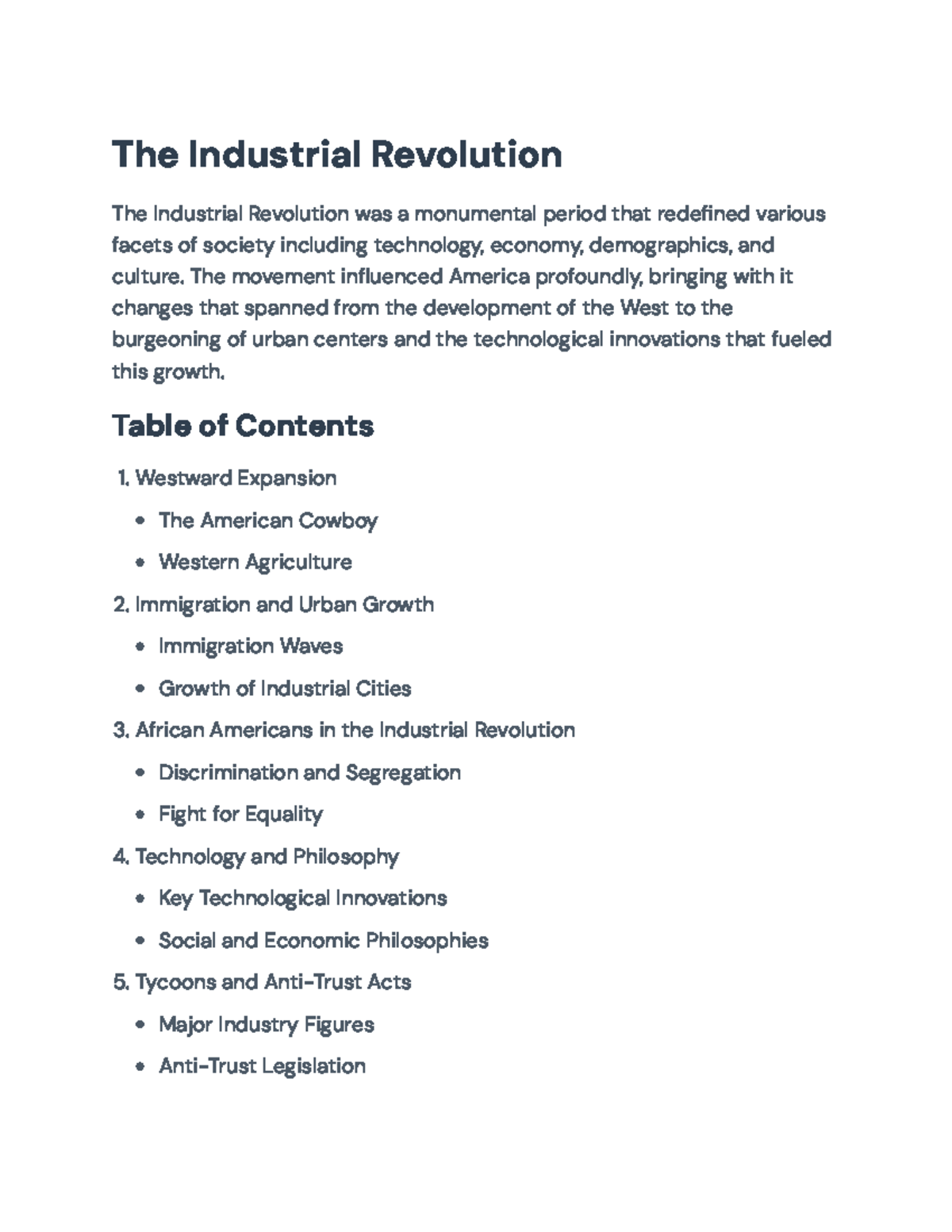 The Industrial Revolution: Key Changes in American Society & Tech - Studocu
