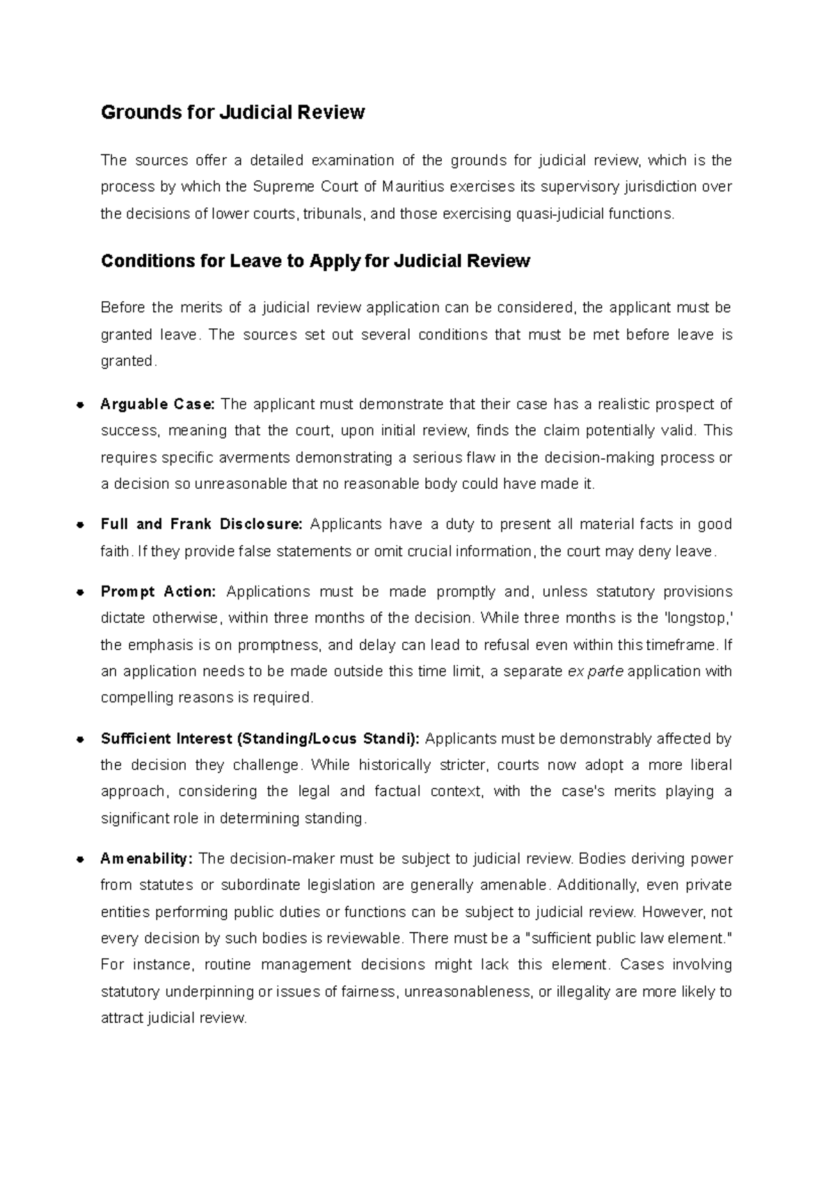Judicial Review: Grounds, Procedures, and Remedies Explained - Studocu