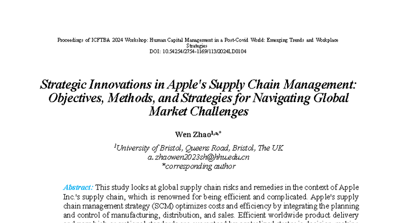 Strategic Innovations in Apple’s Supply Chain Management: Trends ...