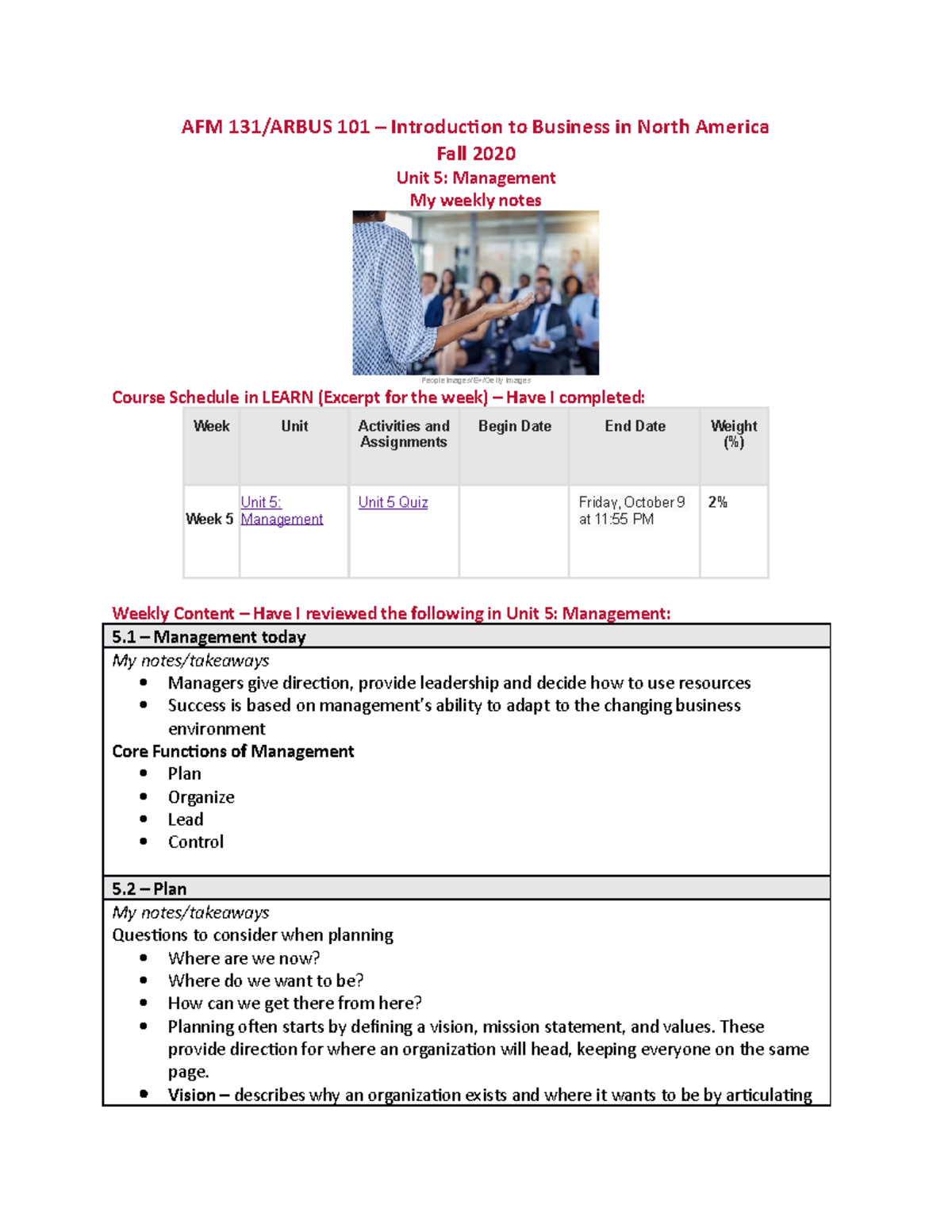 ARBUS 101 - Module 5 - AFM 131/ARBUS 101 – Introducion to Business in ...