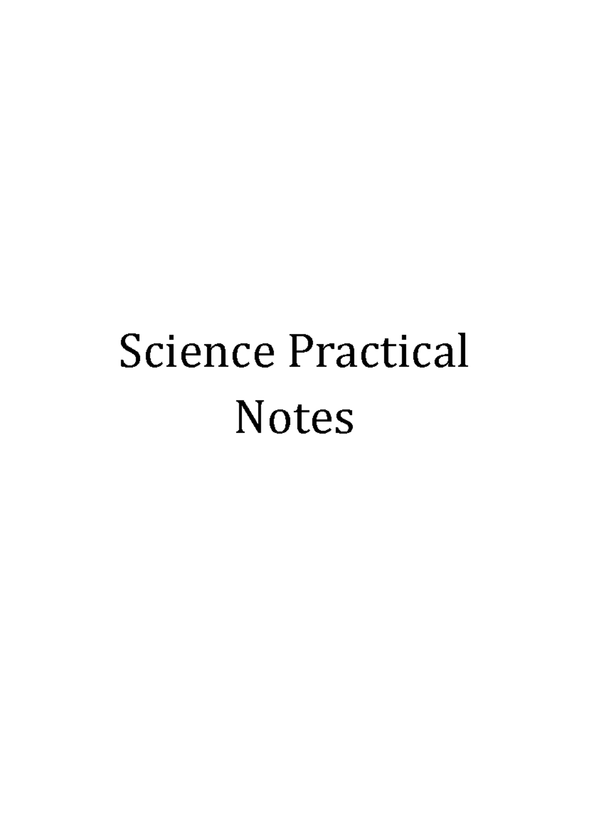 Science Practical Notes - Science Practical Notes SRP Skills Writing a ...