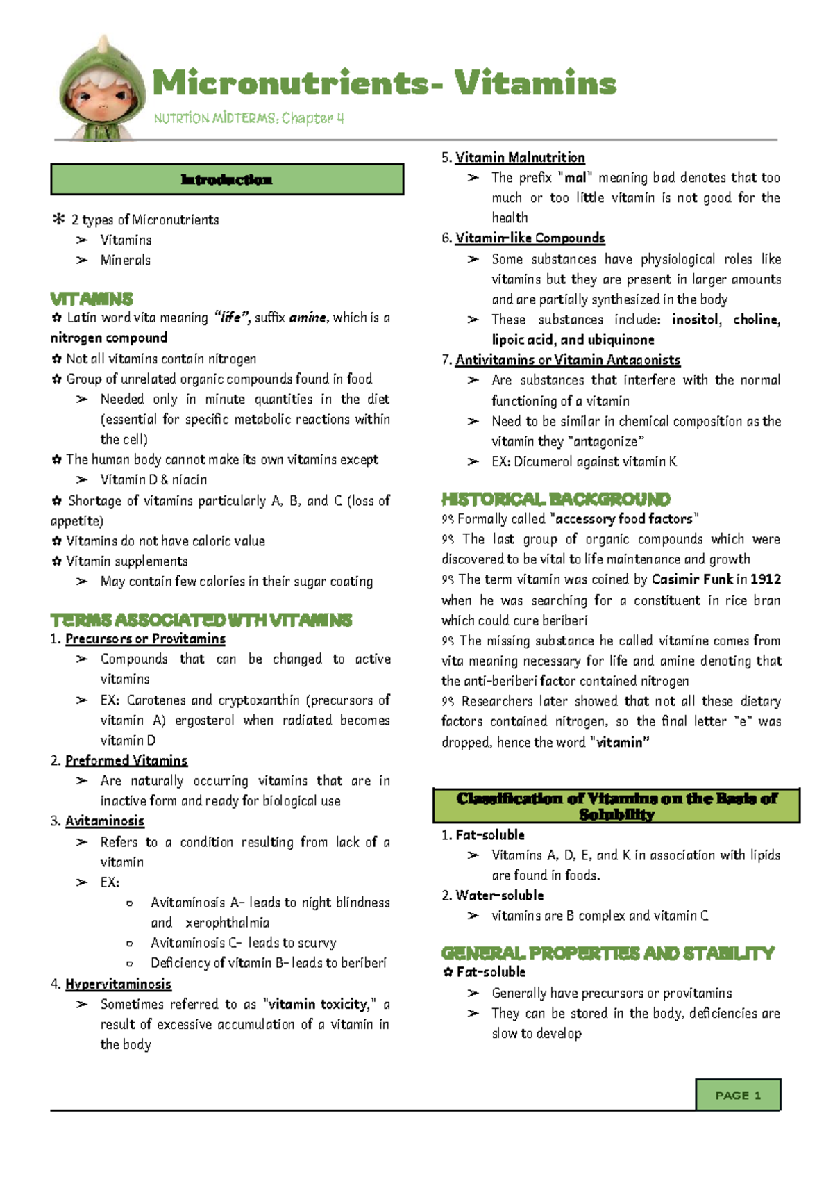 Midterms NUTR 101: Vitamins Overview and Key Concepts - Studocu