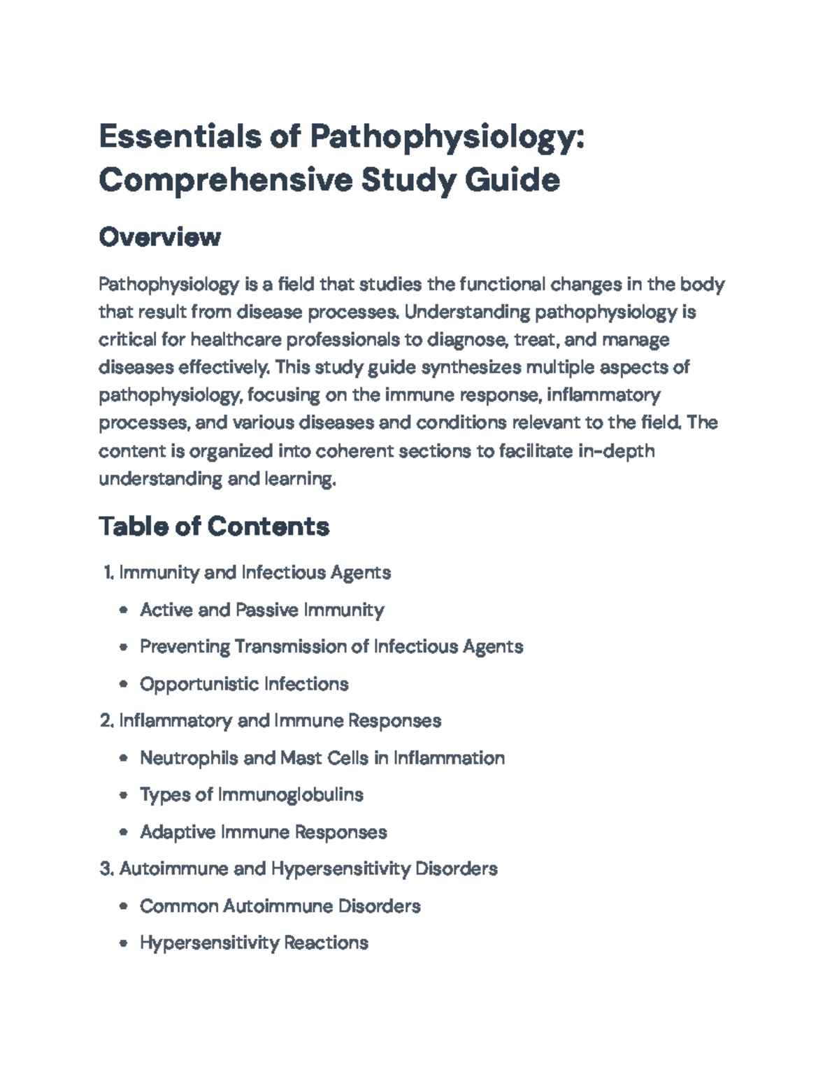 Pathophysiology: Comprehensive Study Guide for Healthcare Professionals ...