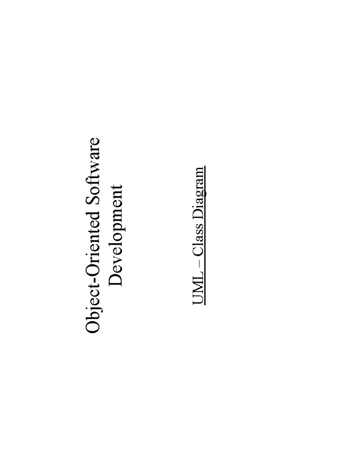 UML Class Diagram for Object-Oriented Software Development - Studocu