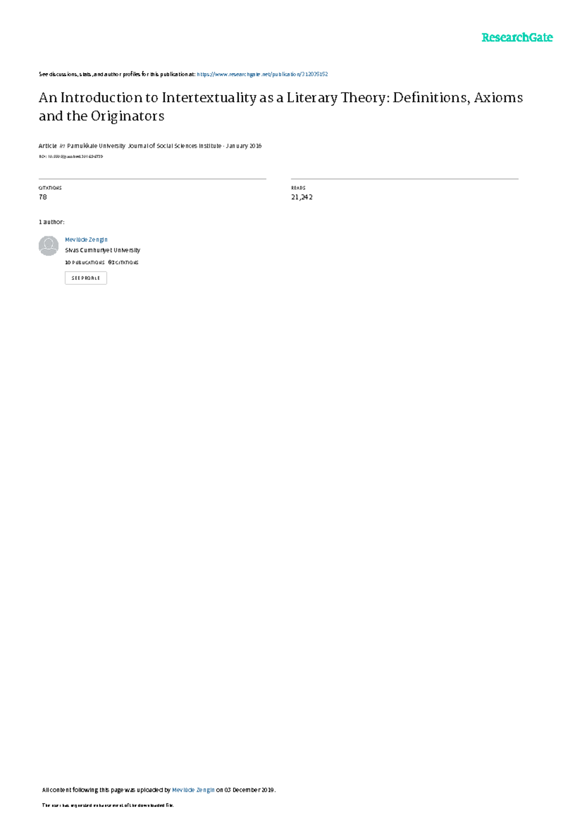 An Introduction to Intertextuality as a Literary Theory: Key Concepts ...