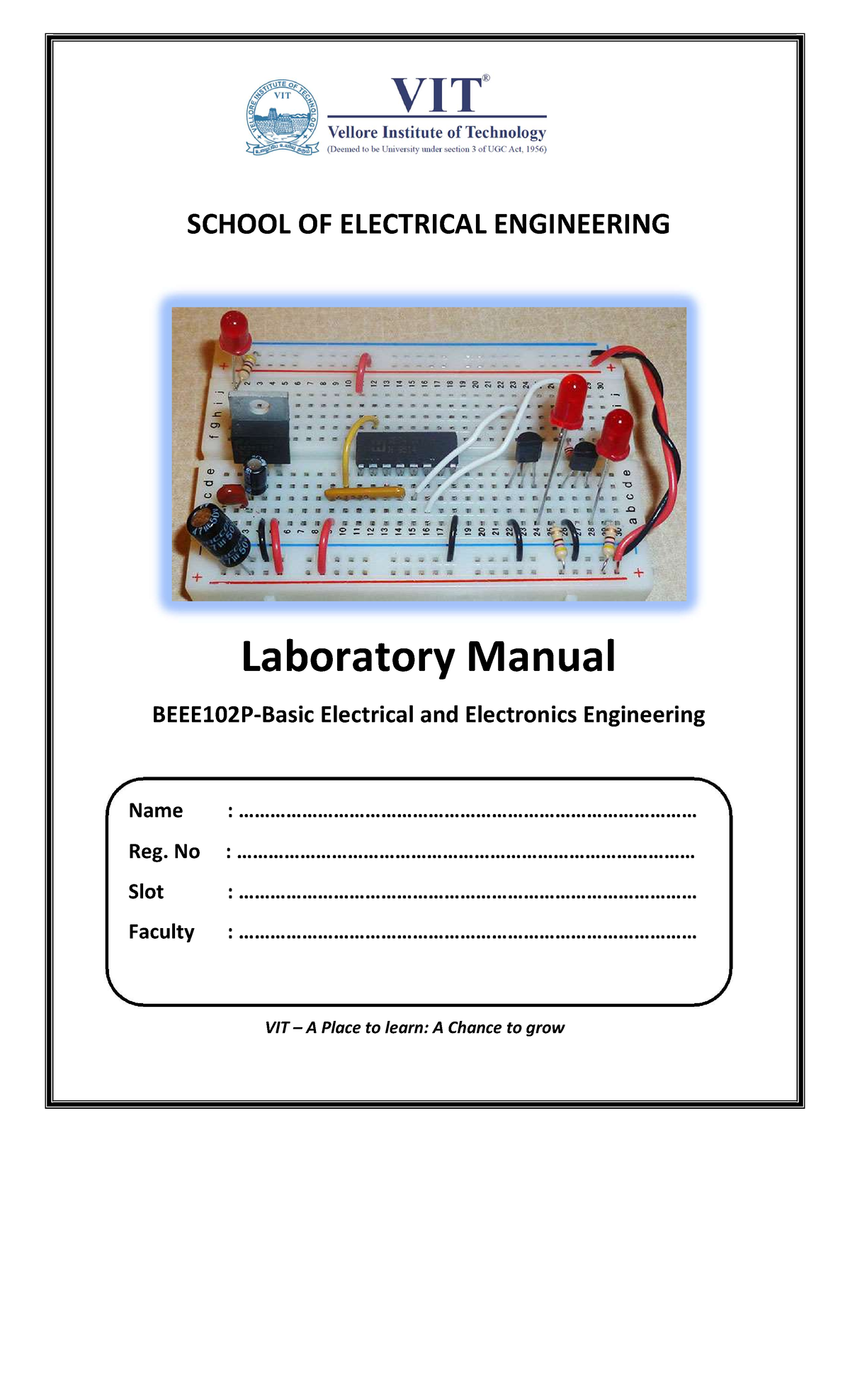 BEEE102P Lab Manual - Basic Electrical and Electronics Experiments ...