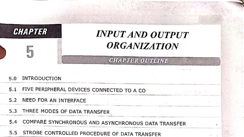 CA 5: Input and Output Organization in Computer Architecture - Studocu
