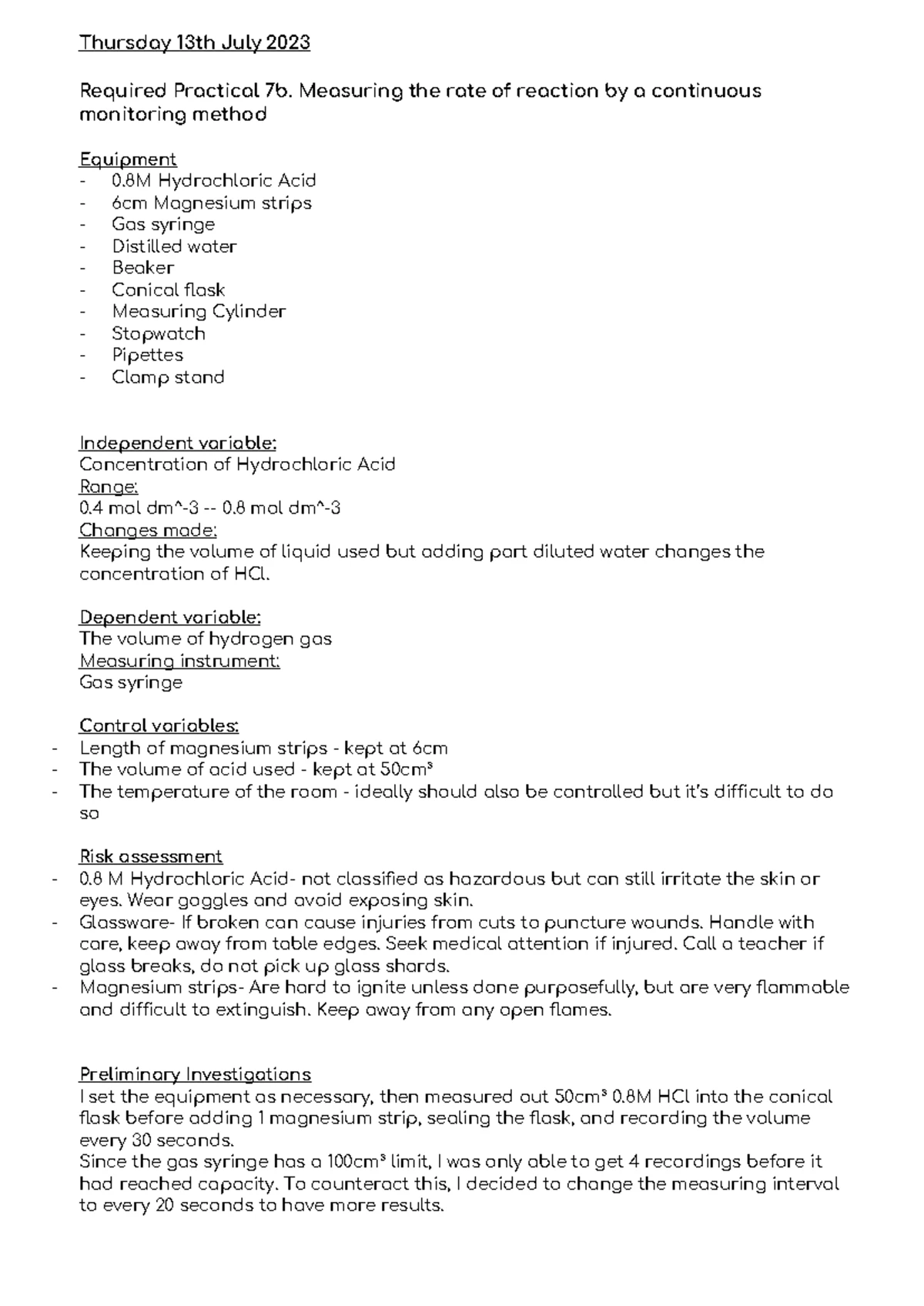 Chem Risk Asessment 3 - chem risk assessment - OSH Chemistry Department ...