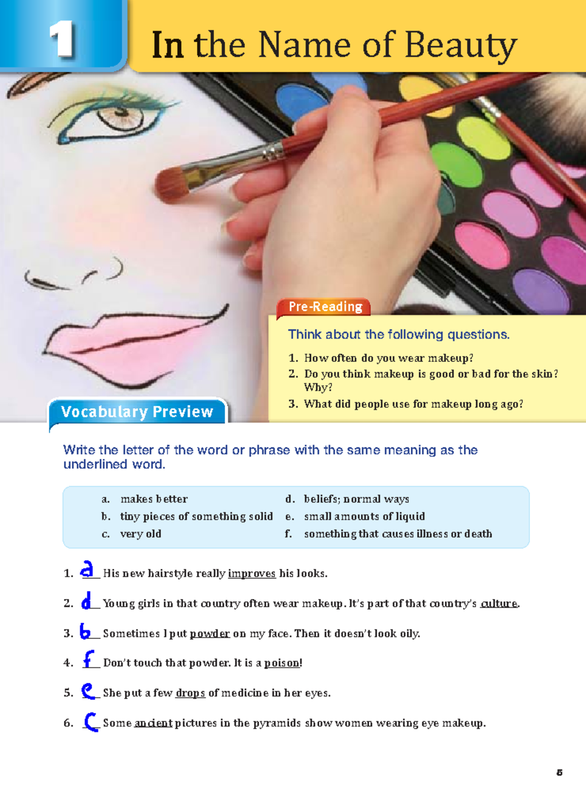Reading Workshop - In the name of beauty - In the Name of Beauty Pre ...