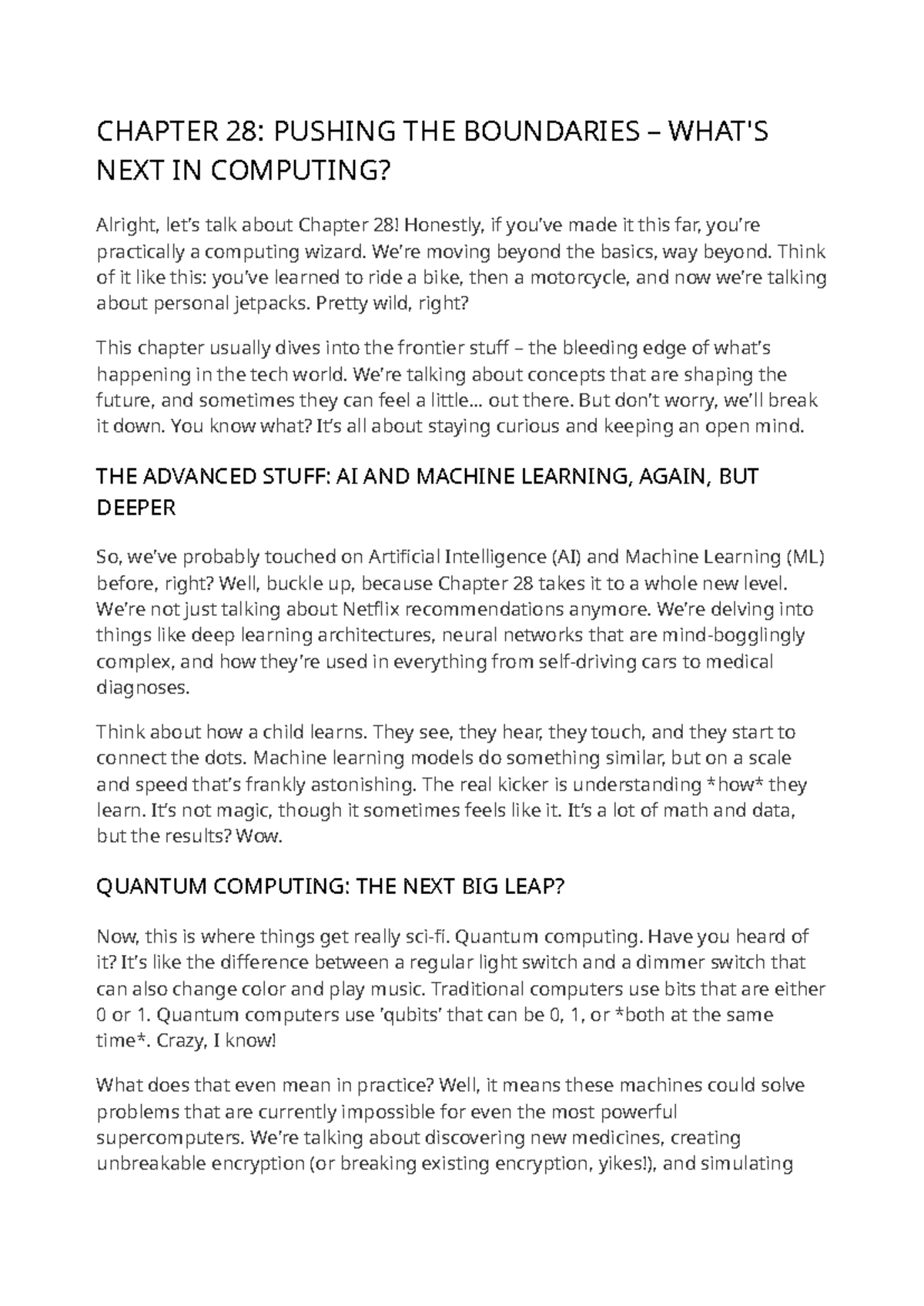 CHAPTER 28 REVIEW: PUSHING BOUNDARIES IN COMPUTING - Studocu