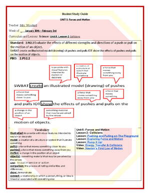 Science-OES Lesson Plan and Standard Study Guide Jan 3-21st - Student ...