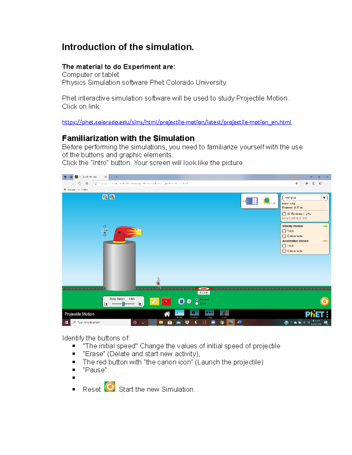 Lab #1: Projectile Motion Simulation Worksheet & Analysis - Studocu