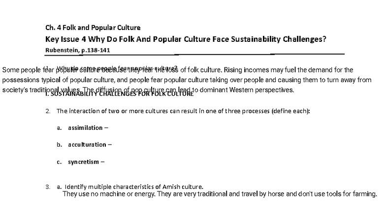Ch. 4 Folk and Popular Culture: Sustainability Challenges & Key Issues ...