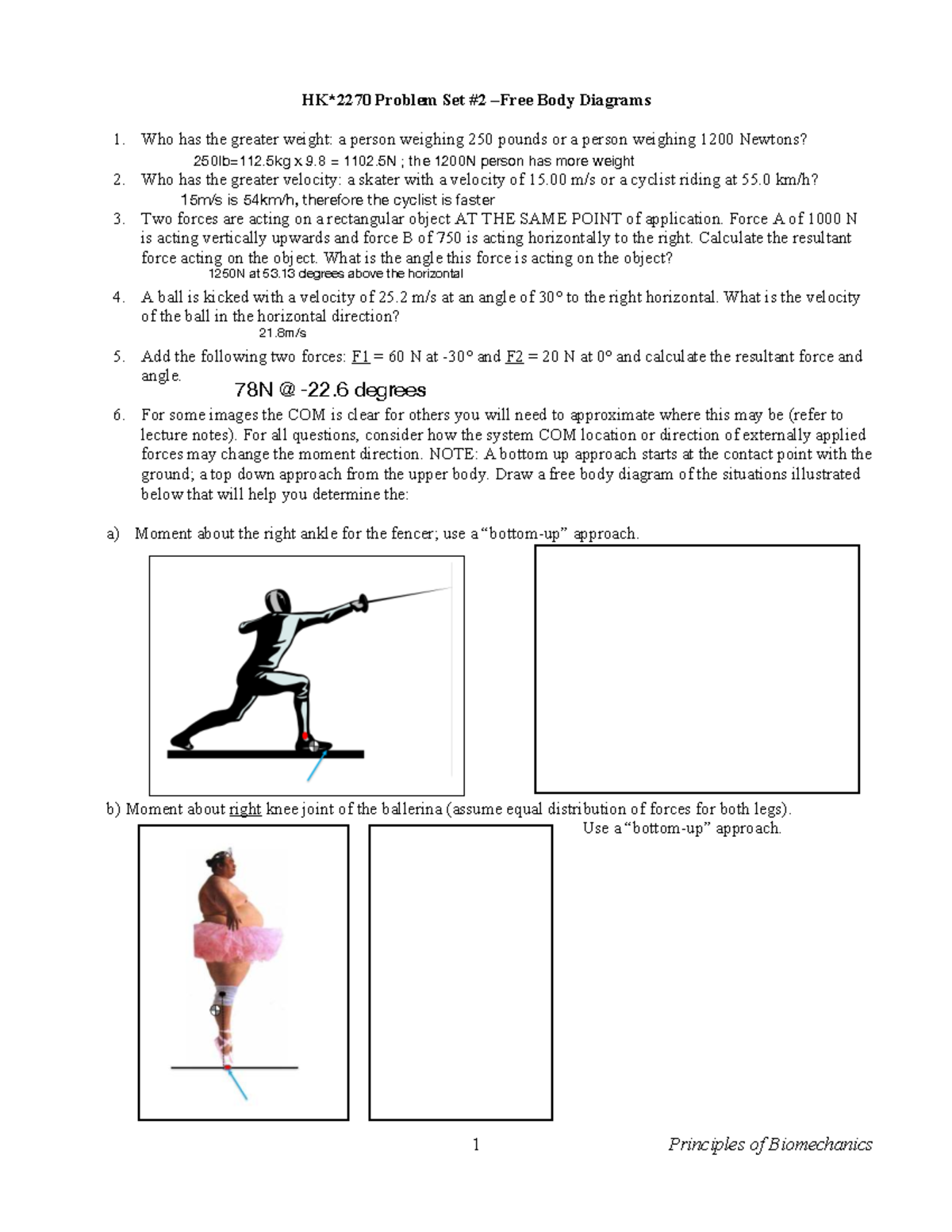 Problem Set 2: Free Body Diagrams & Forces Analysis 2024 - Studocu