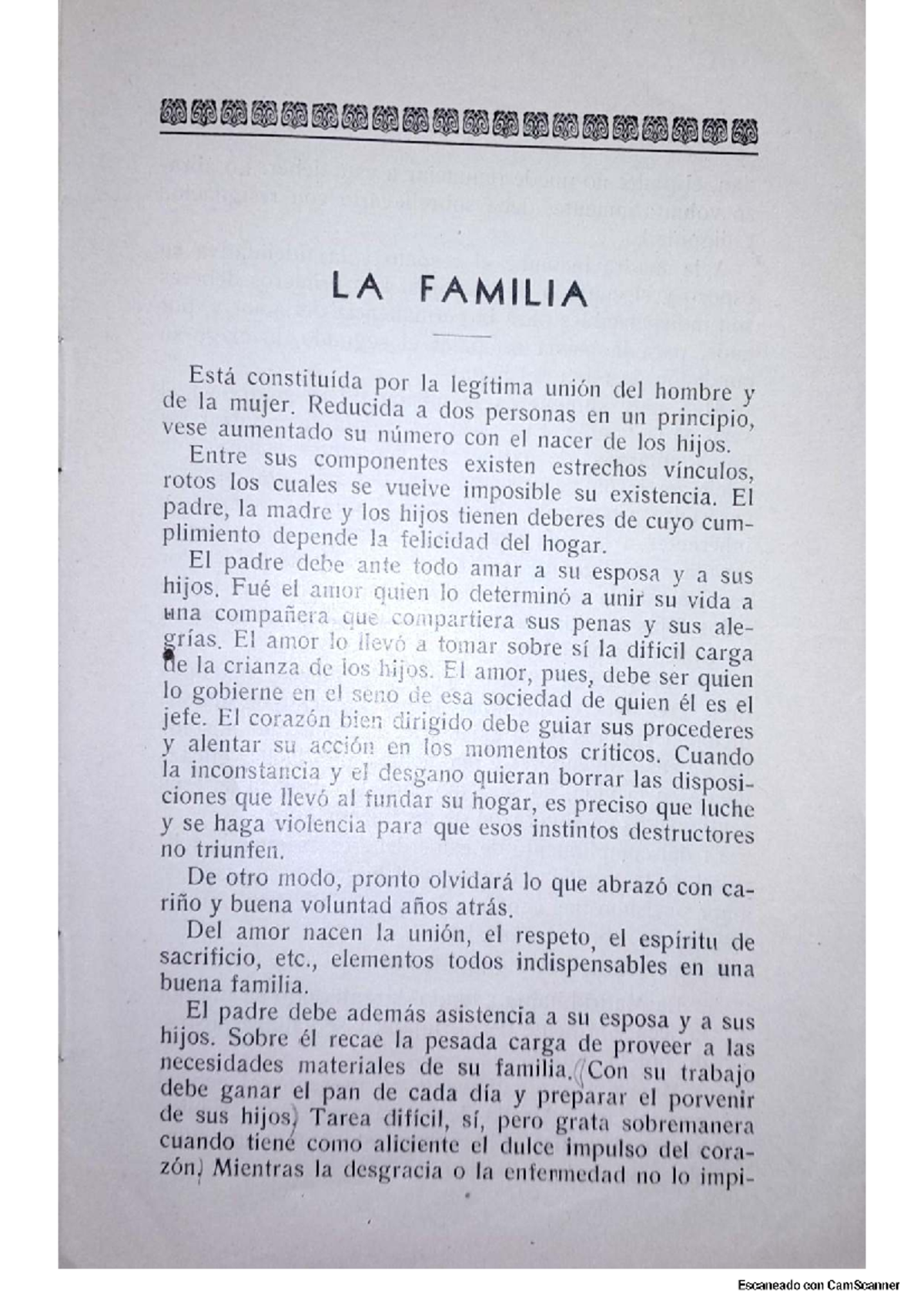 La Familia: Deberes y Amor en la Unión Familiar - Clase Jueves - Studocu