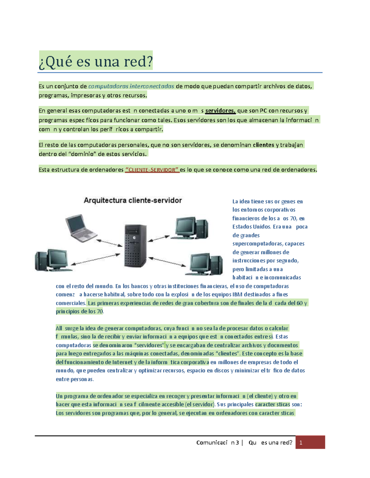 Redes y Internet: Resumen de Conceptos Clave (Comunicación 3) - Studocu