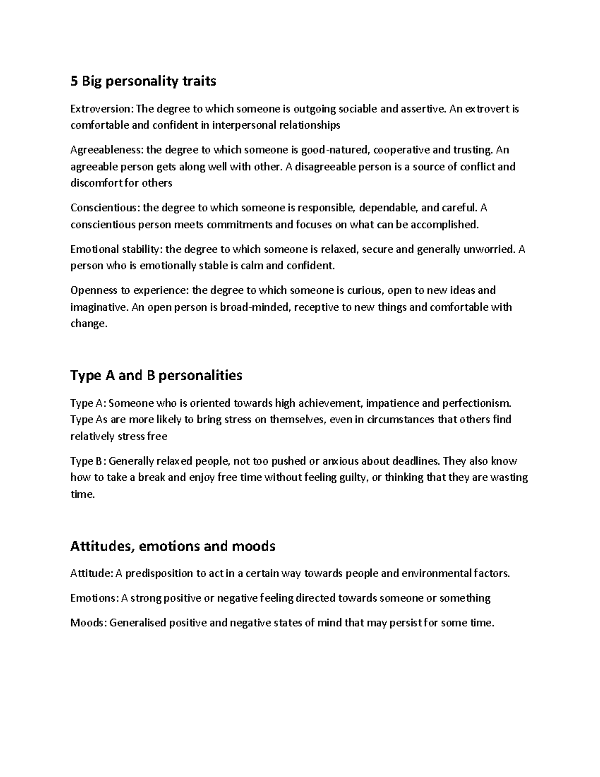 Week 6 Tutorial: Understanding Personality Traits and Types - Studocu