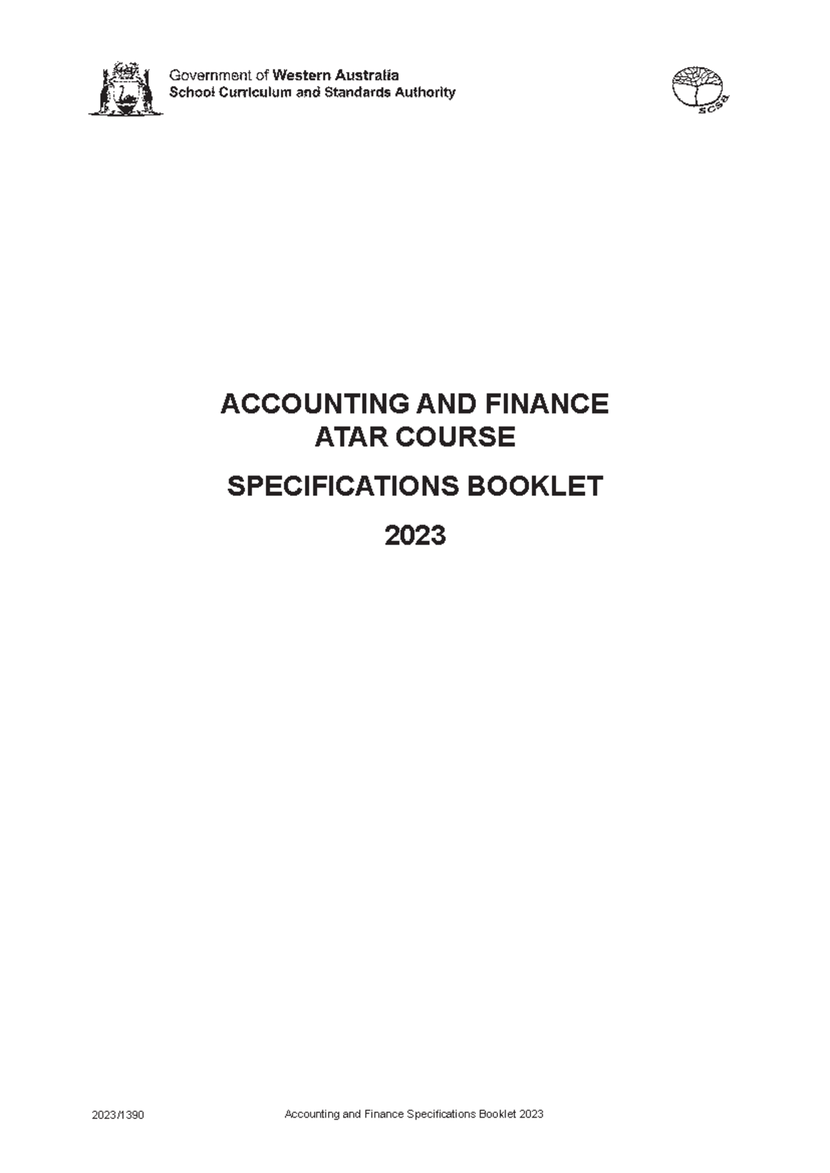 2023 ACF Specifications Booklet: Accounting & Finance Overview - Studocu