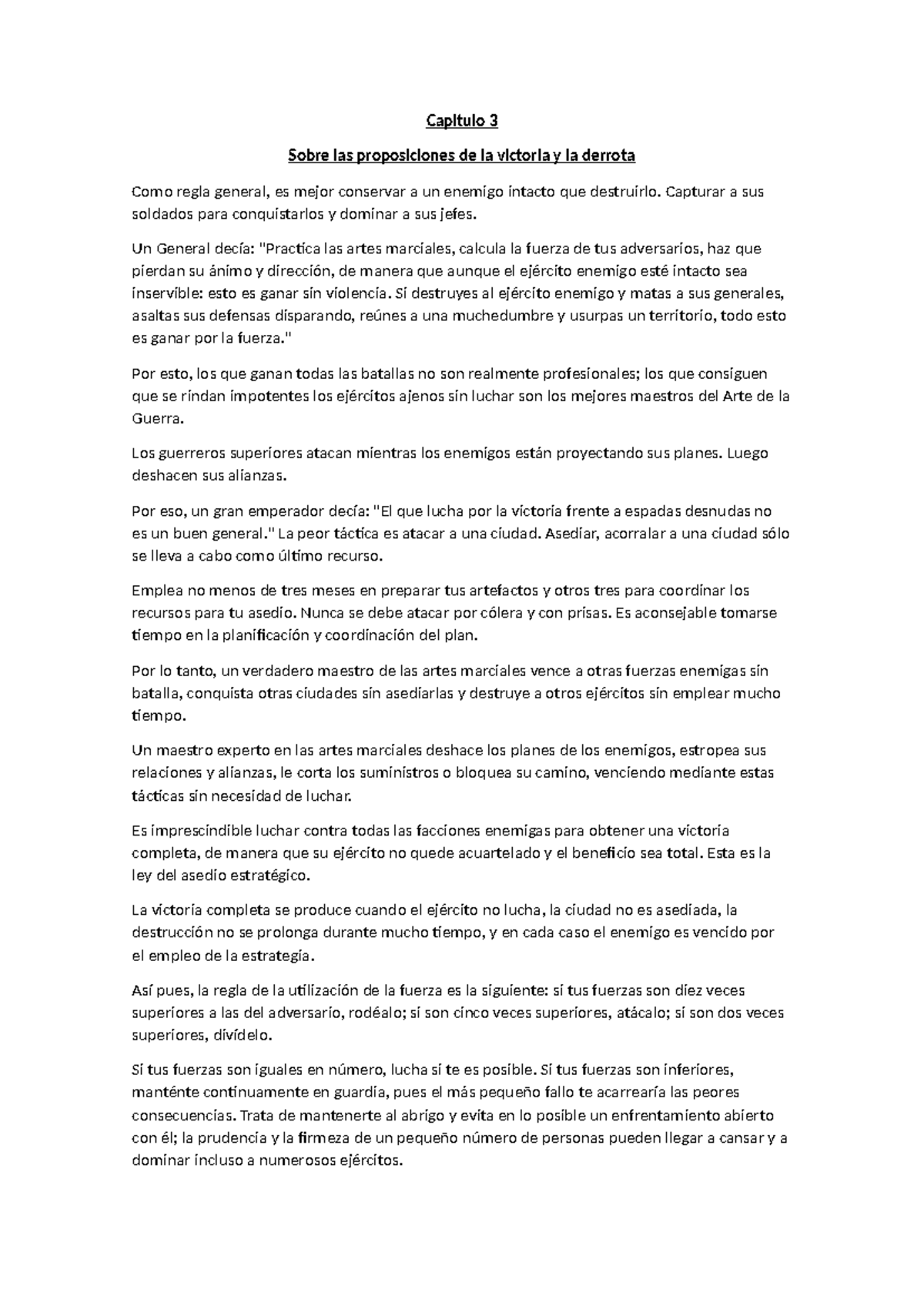 Capítulo 3: Estrategias de Victoria y Derrota en la Guerra - Sun Tzu ...