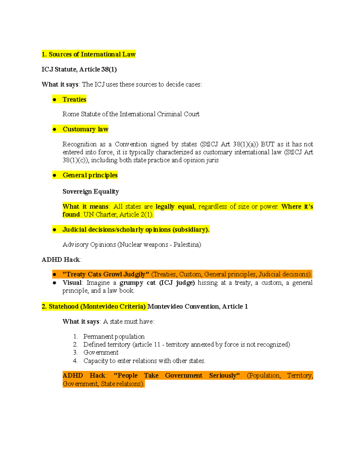 PIL Rules: Key Sources & Articles for International Law - Studeersnel