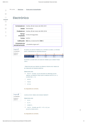 EXAMEN SEMANA 6 - Electrónica Pregunta 1 Completada Puntúa 1. sobre 1. Pregunta 2 Completada ...