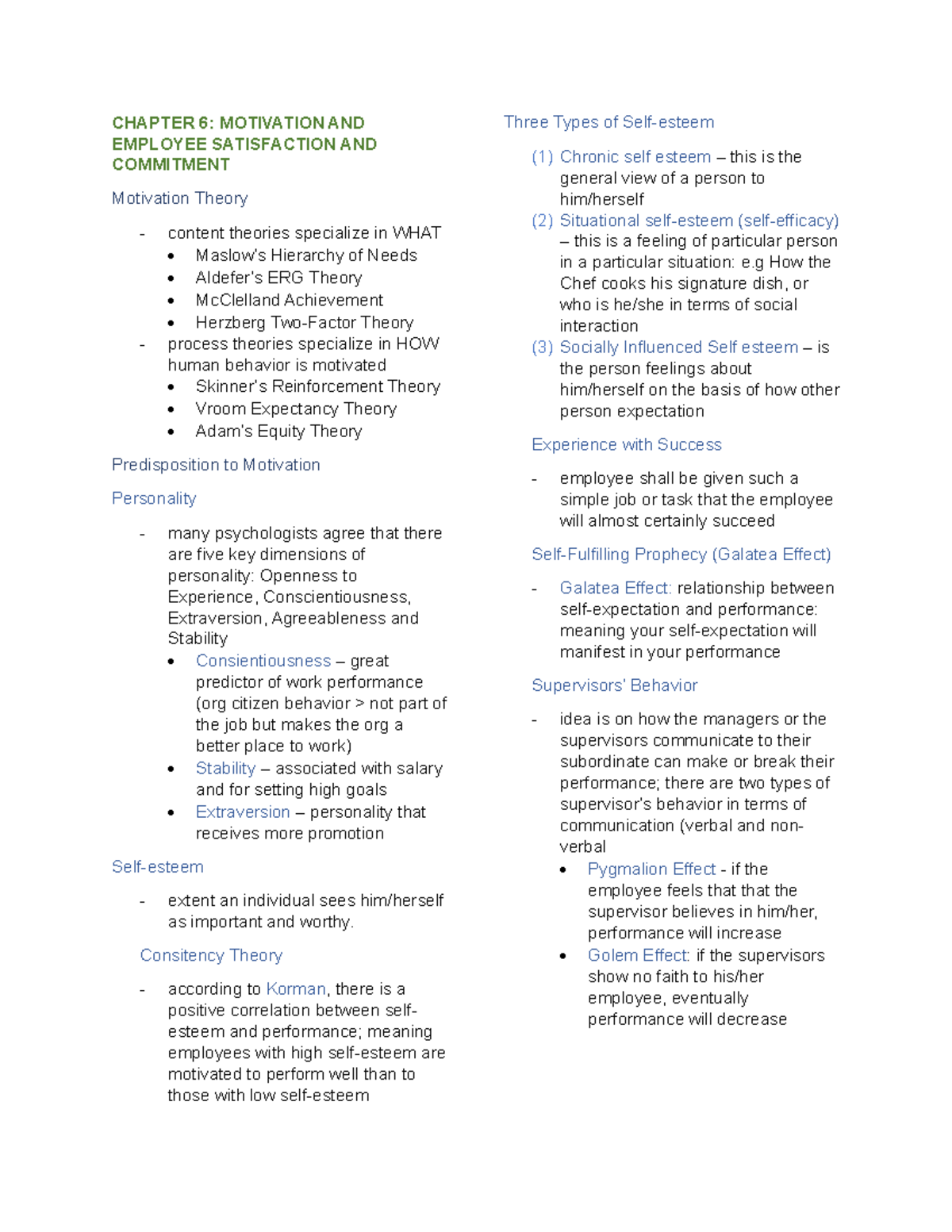 Industrial Organizational Psychology - CHAPTER 6 - CHAPTER 6 ...