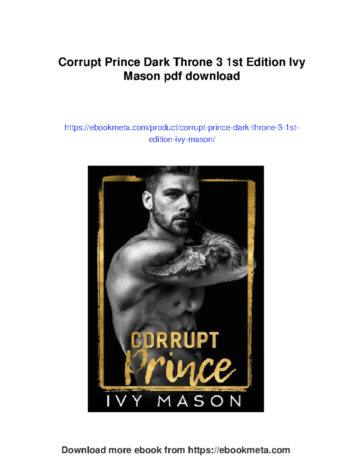 Corrupt prince: Dark throne 3 - 1st edition by Ivy Mason - Studocu