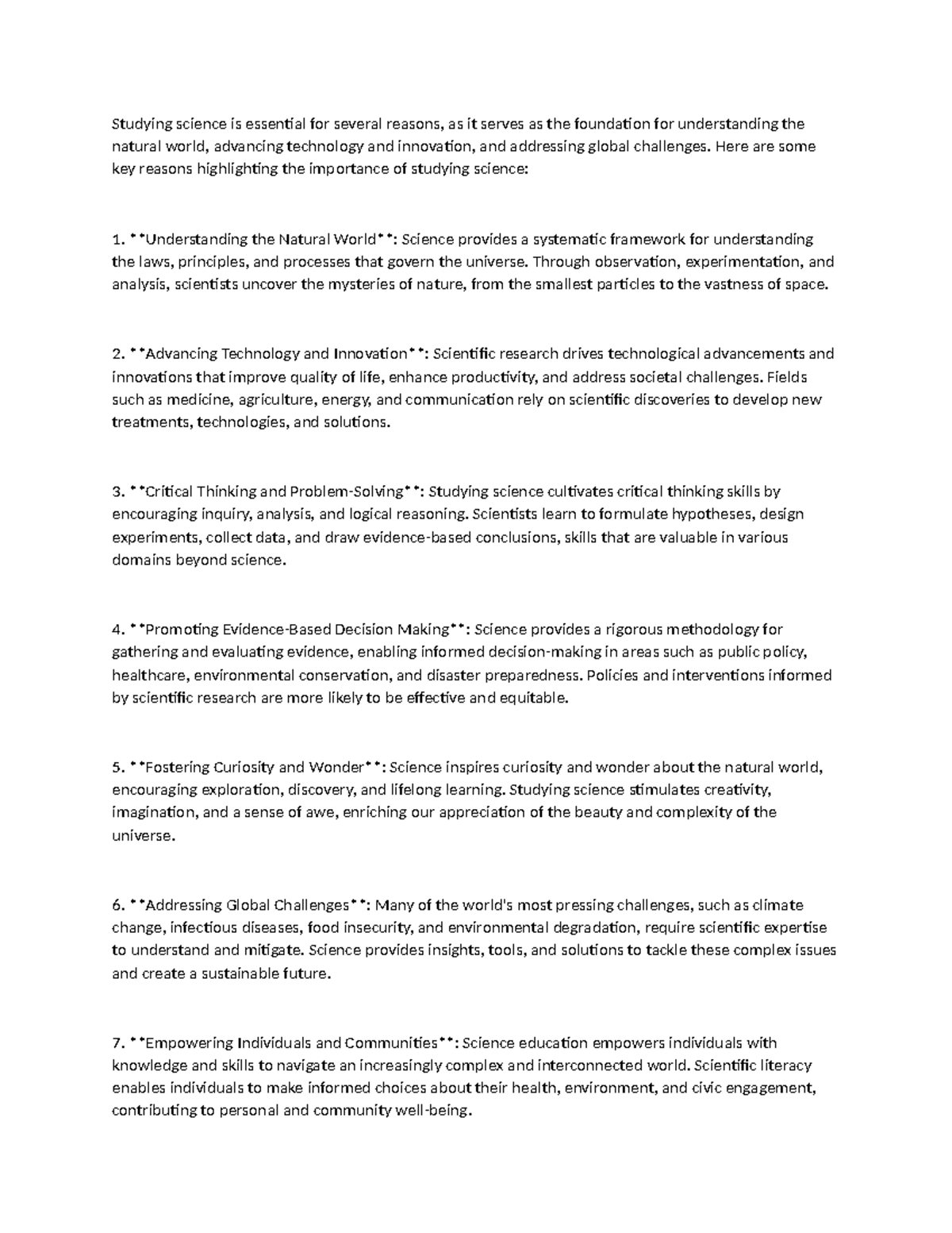 Studying science is essential for several reasons - Here are some key ...