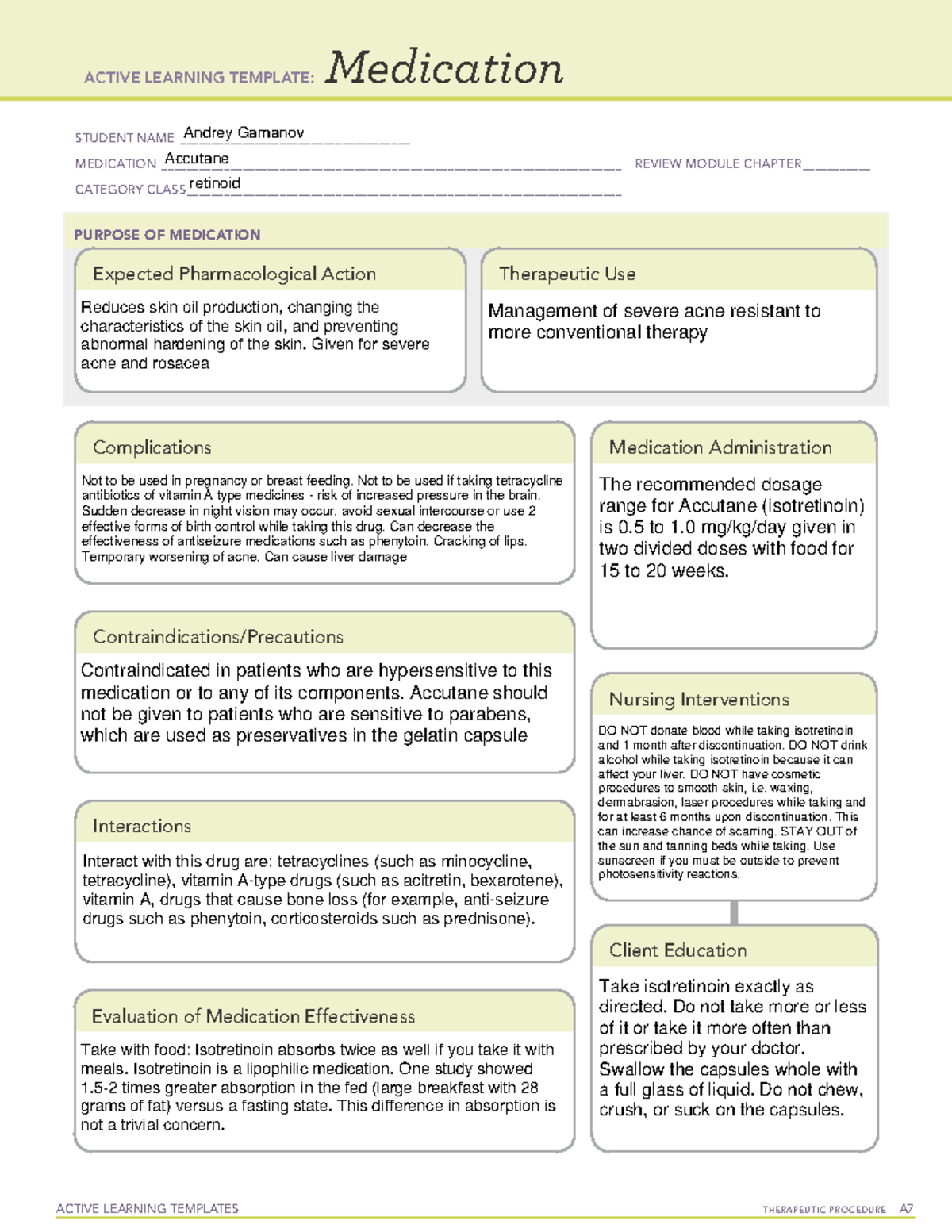 Accutane - Medication - ####### ACTIVE LEARNING TEMPLATES THERAPEUTIC ...