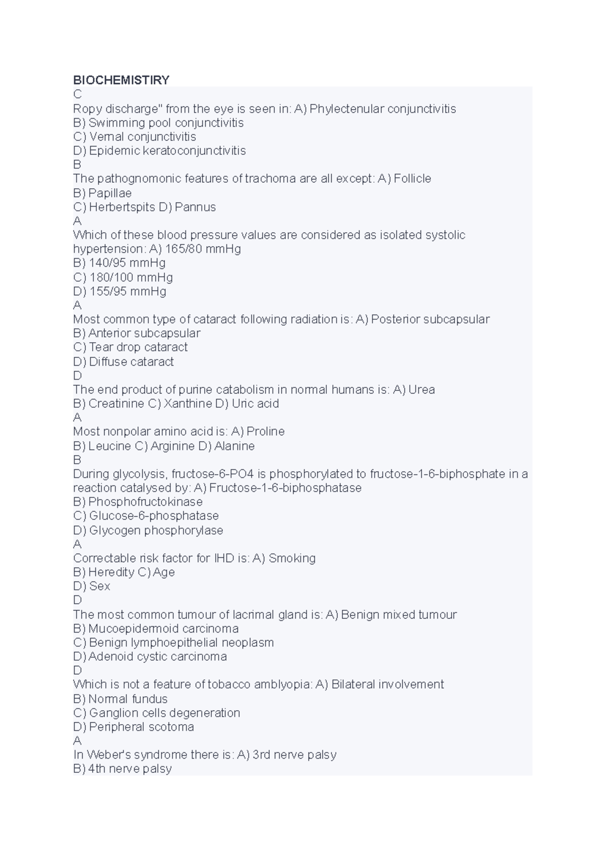 Biochem 3 biochemistry and molecular biology - BIOCHEMISTIRY C Ropy ...