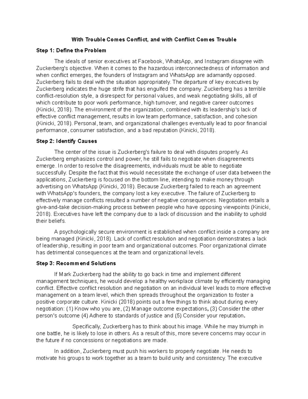 Case Study: Managing Conflict in Leadership - FB/WA/IG Exec Issues ...