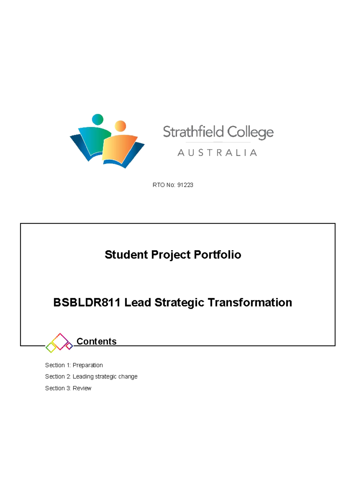 BSBLDR811 Student Project Portfolio: Leading Strategic Transformation ...