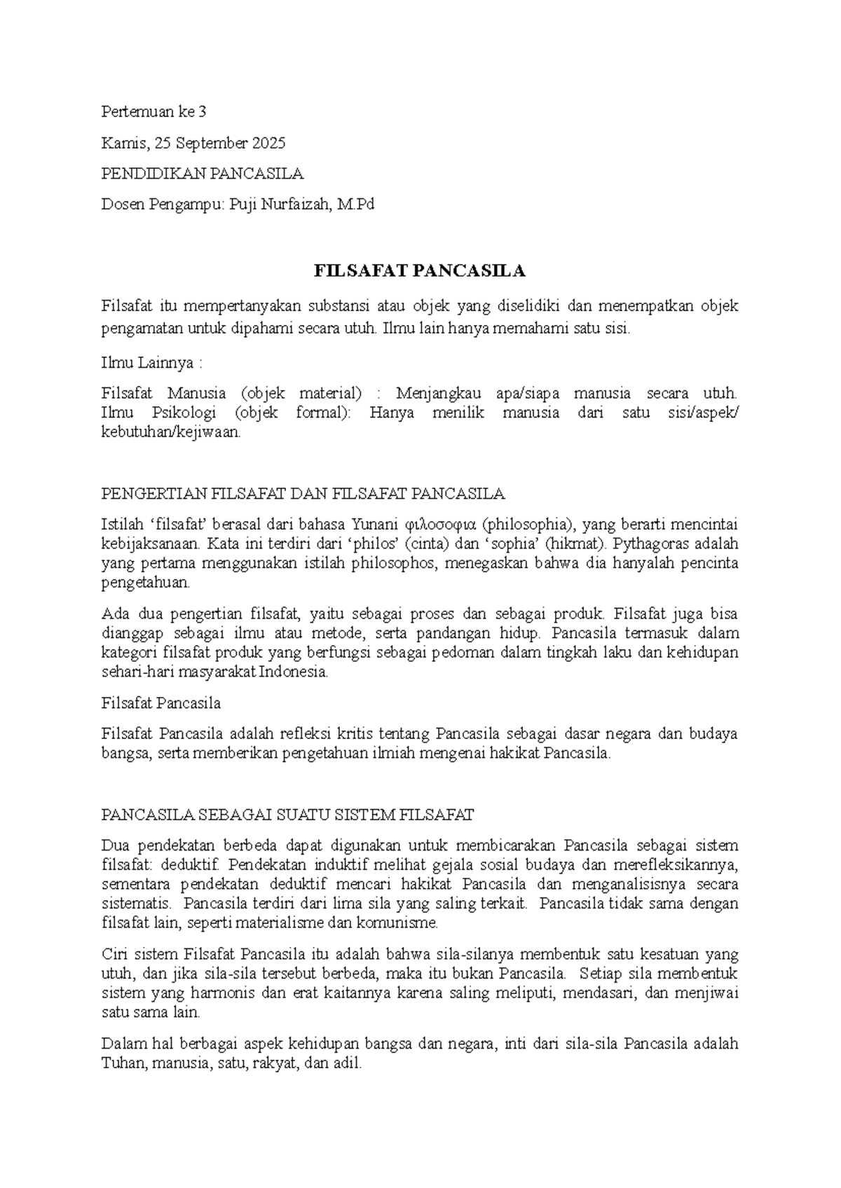 Filsafat Pancasila: Refleksi dan Pemahaman Sistematis (PENDIDIKAN ...