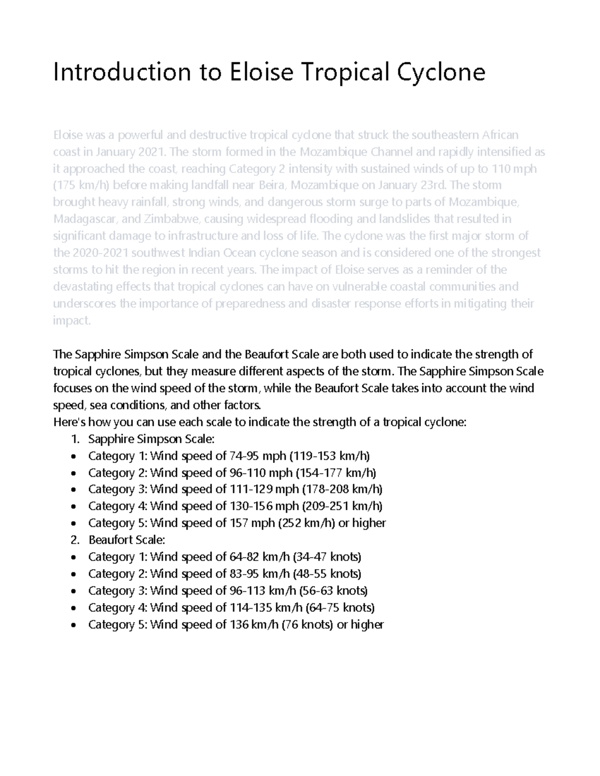 Geography 101: Understanding the Impact of Tropical Cyclone Eloise ...