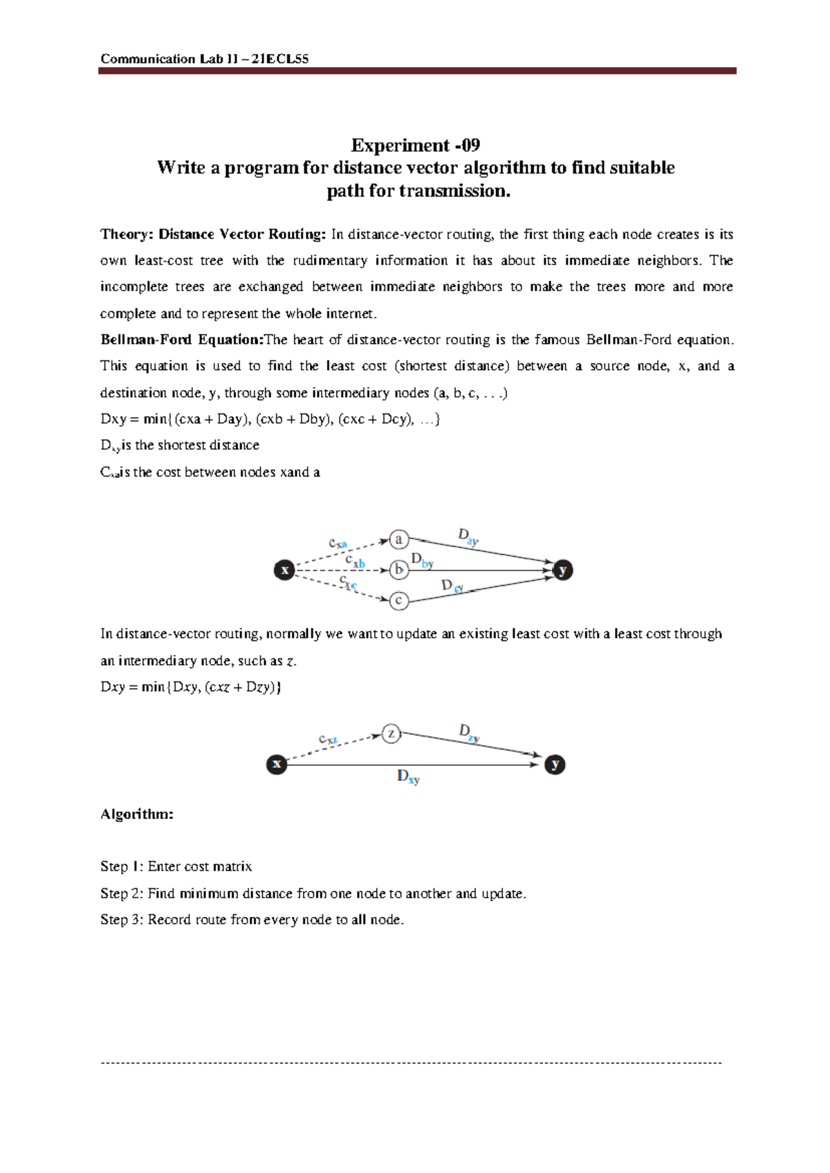 CL Lab II Cycl 3(1) - LAB NOTES - Experiment - 09 Write a program for ...