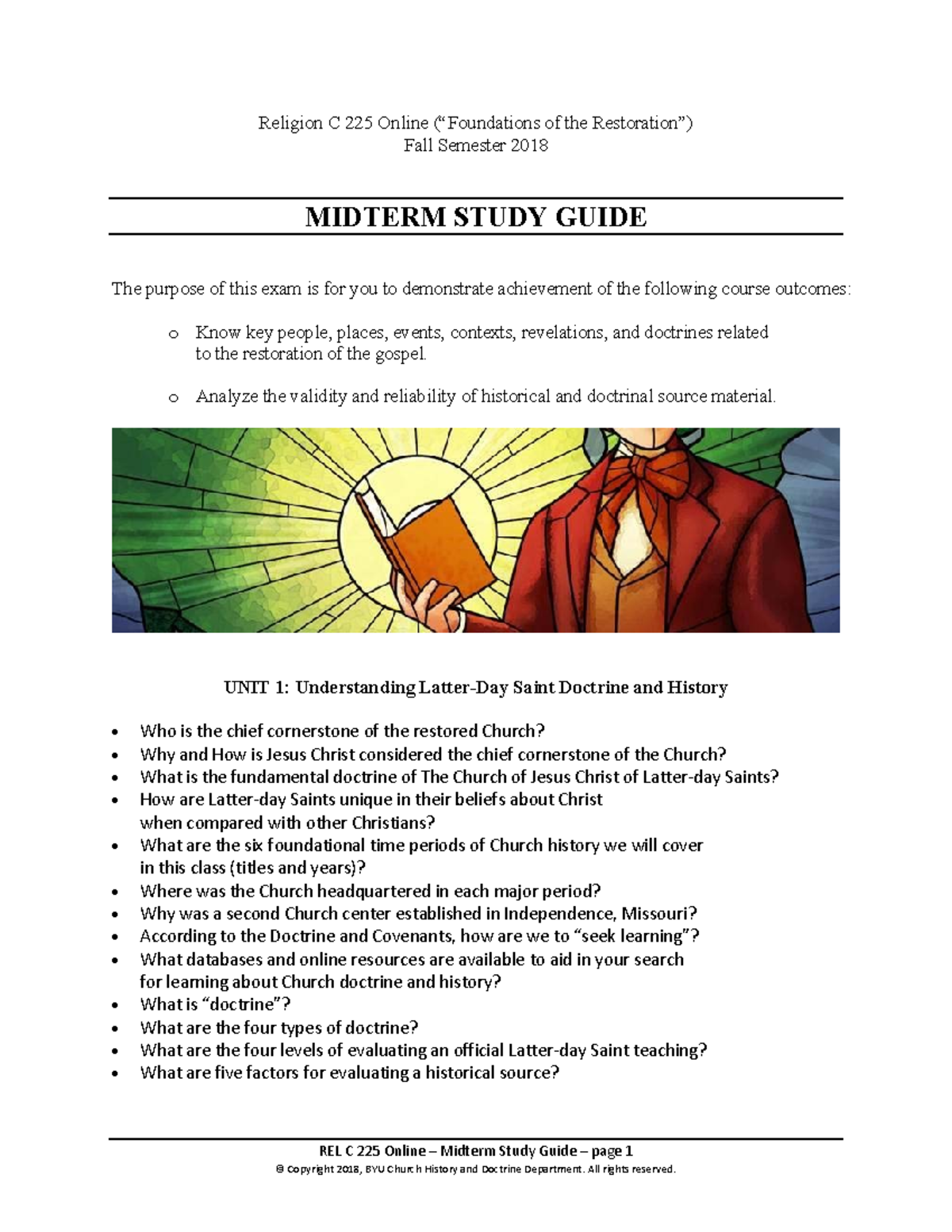 Midterm Study Guide - REL 225 Online - REL C 225 Online – Midterm Study ...