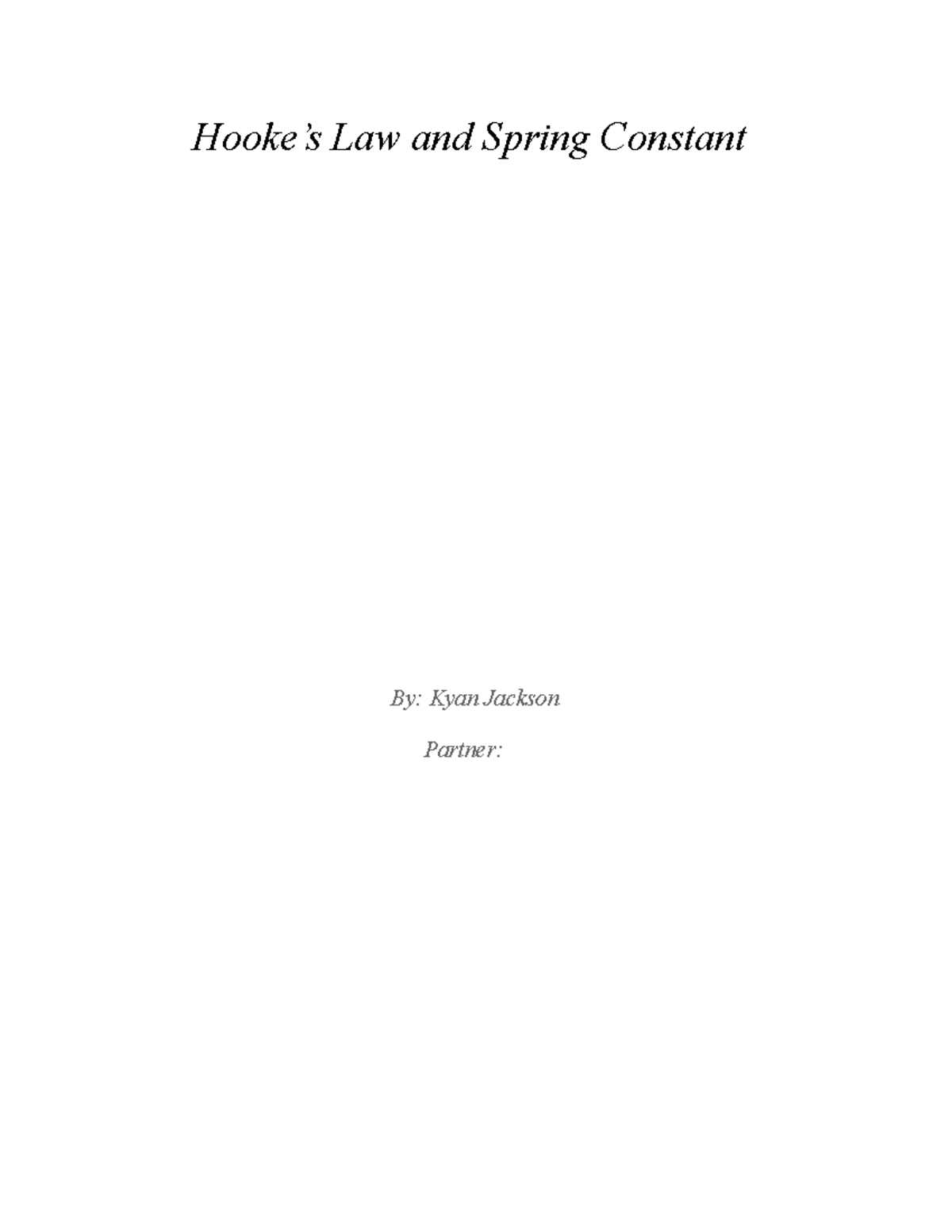 Hooke's Law & Spring Constant Analysis - Physics Experiment Insights ...