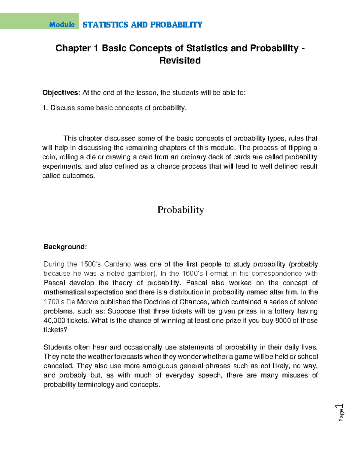 Chapter 1: Key Concepts of Statistics & Probability (STAT101) - Studocu